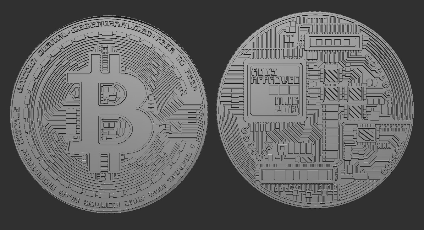 BITCOIN BTC free 3D model 3D printable | CGTrader