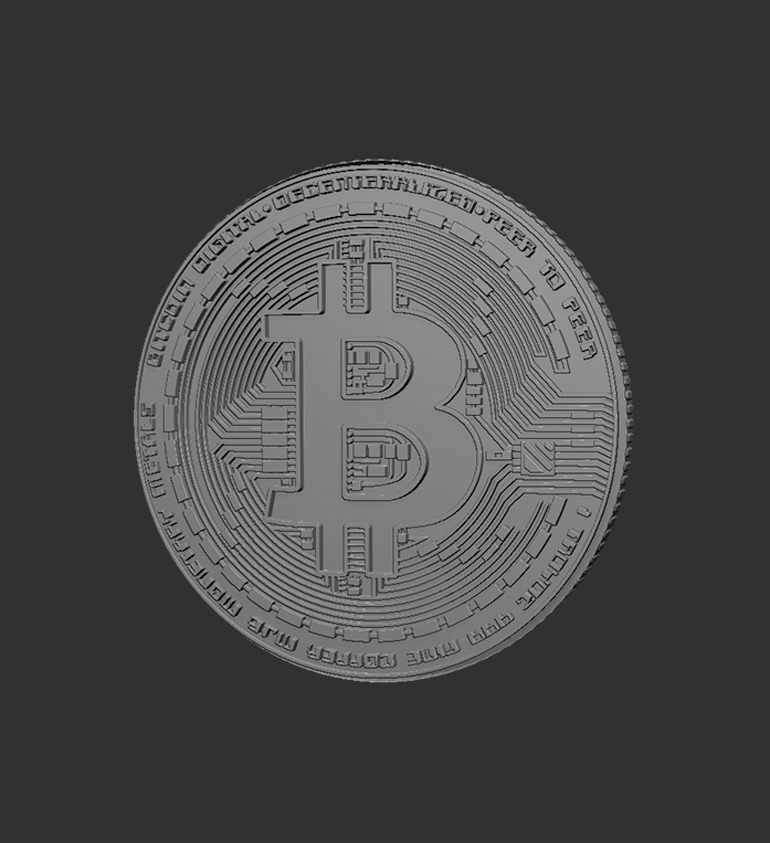 BITCOIN BTC free 3D model 3D printable | CGTrader