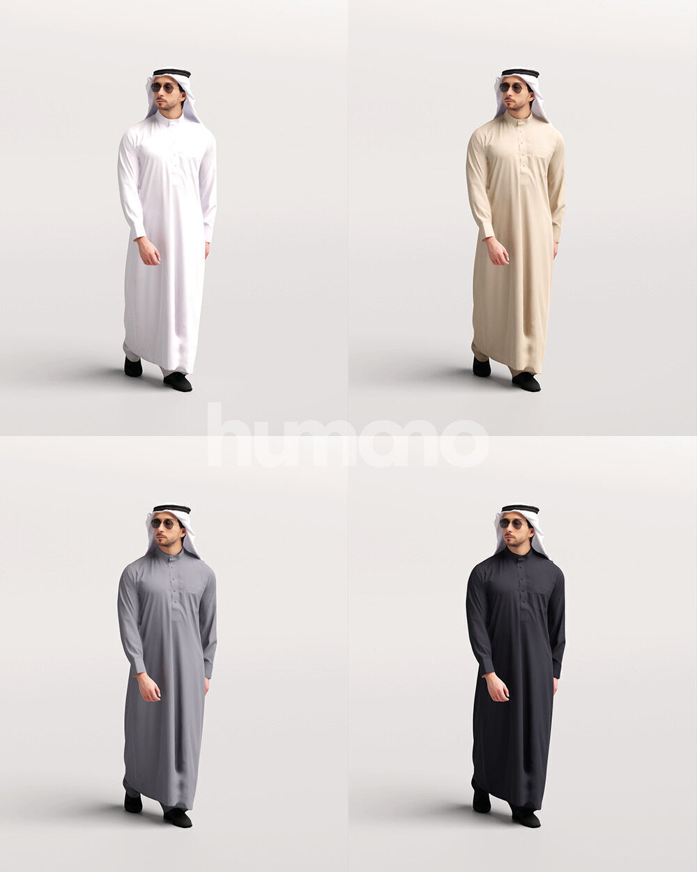 Humano 12-Collection 2404 - UAE QATAR WALKING -12 x 3D models 3D model ...