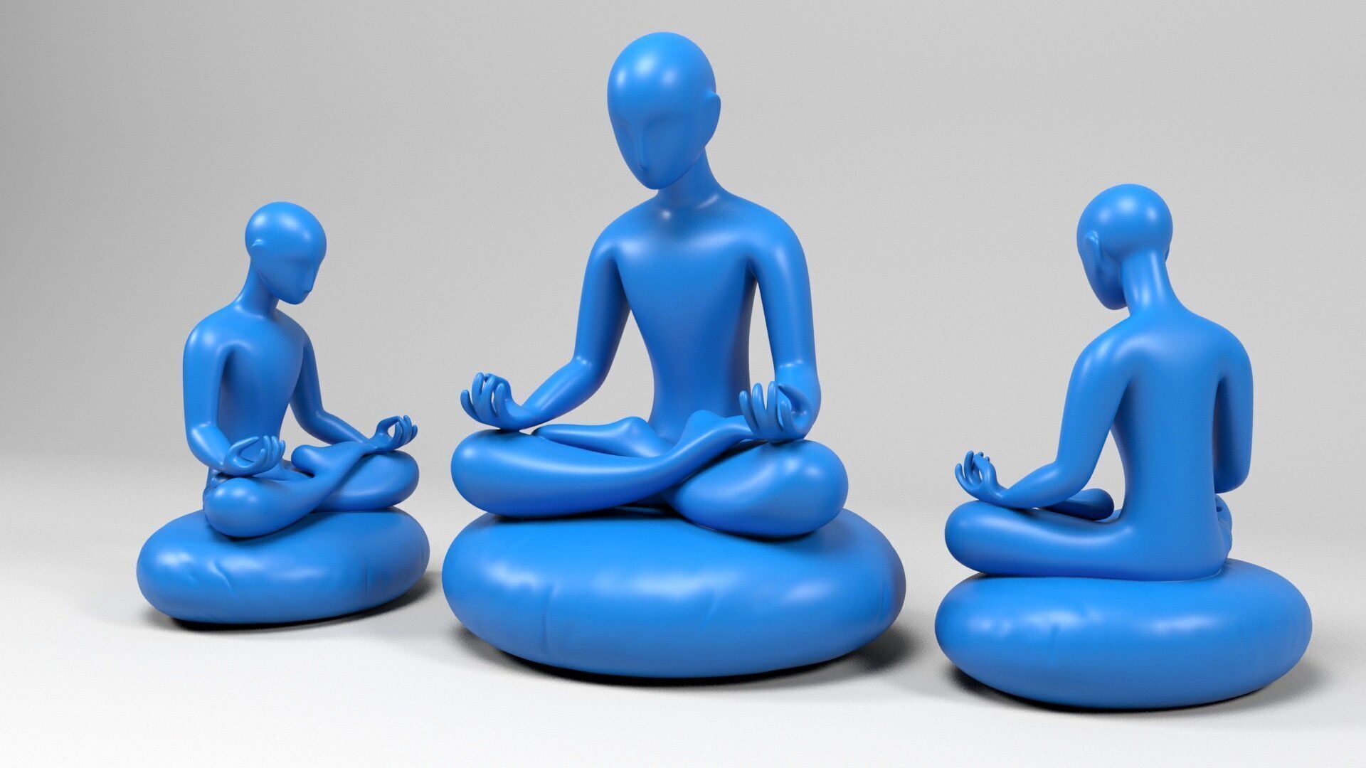 Modern figure meditation 3D model 3D printable | CGTrader