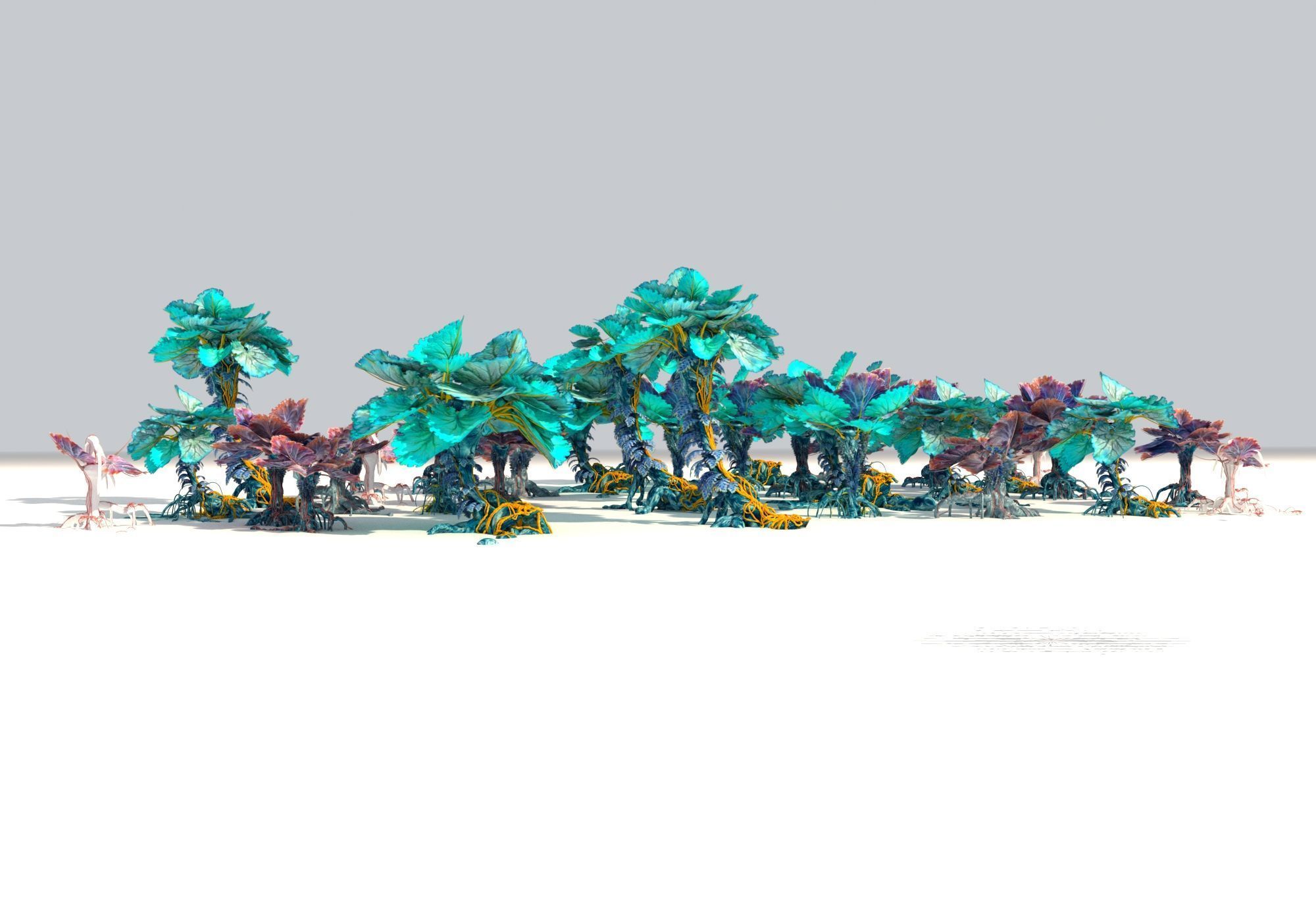 3D Model Collection Alien Plants Animated Pack VR / AR / low-poly ...