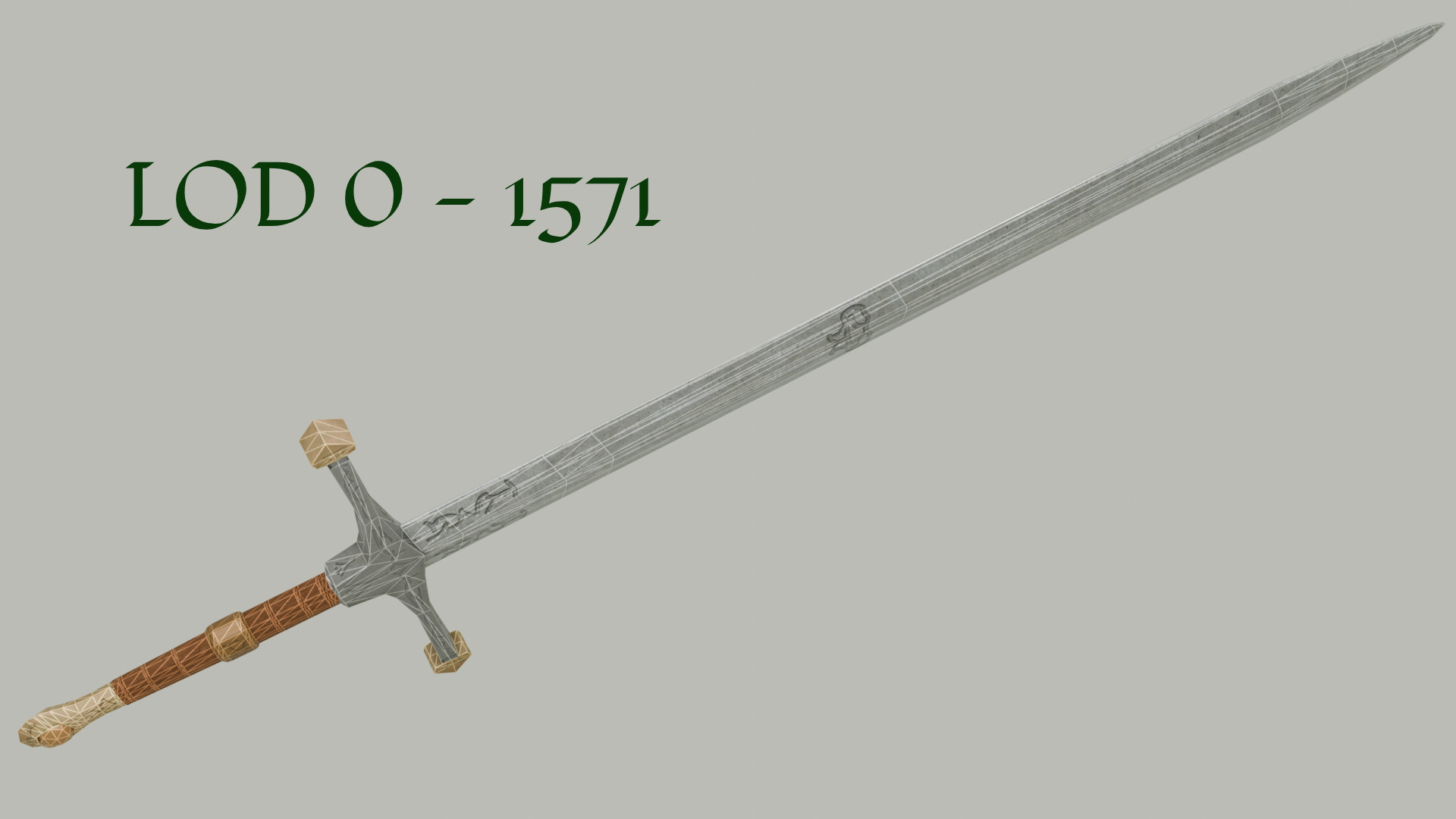 Rune Engraved Sword or Longsword free VR / AR / low-poly 3D model ...