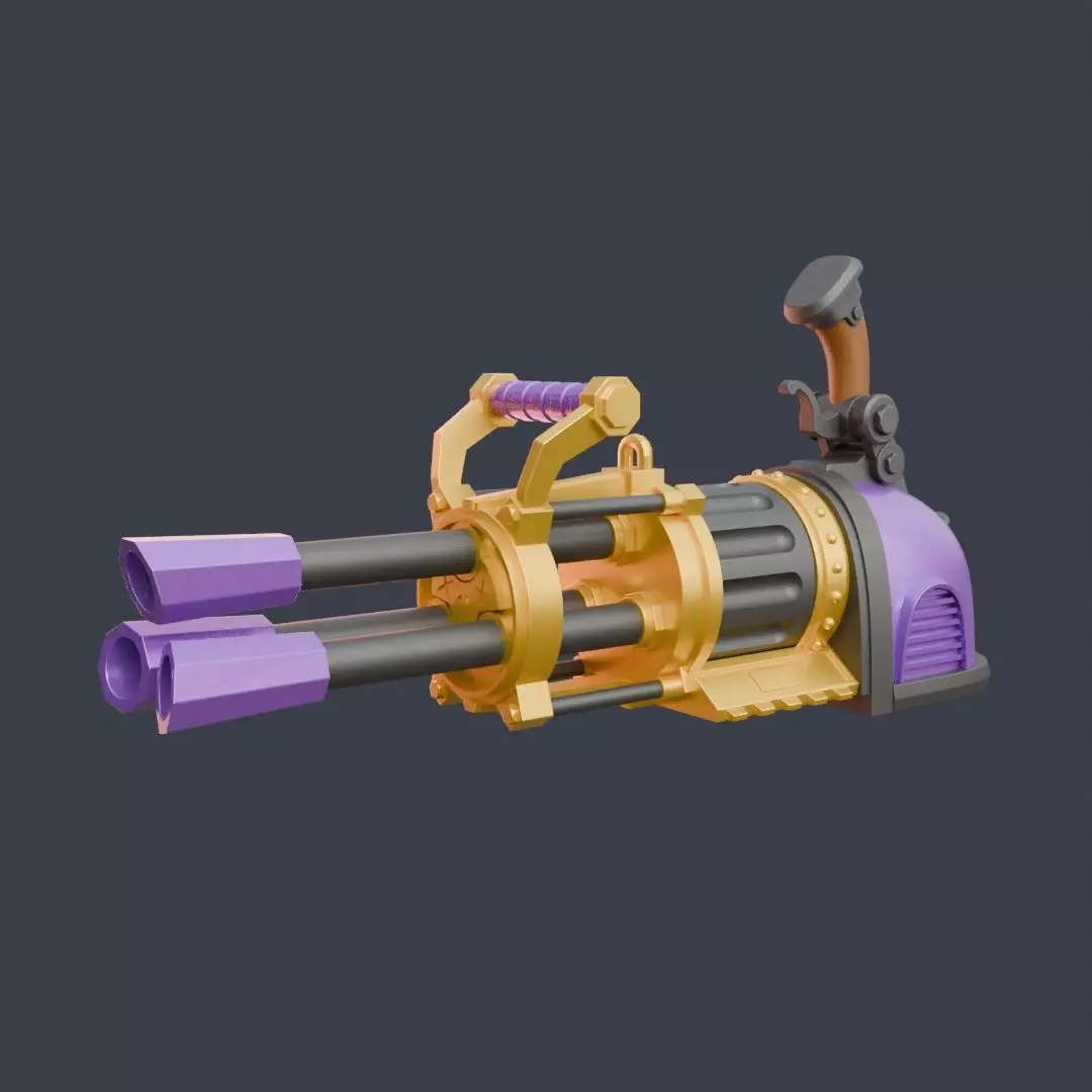 Jinx Machine Gun Gatling Gun - Pow Pow Arcane Fan Art 3D model 3D ...