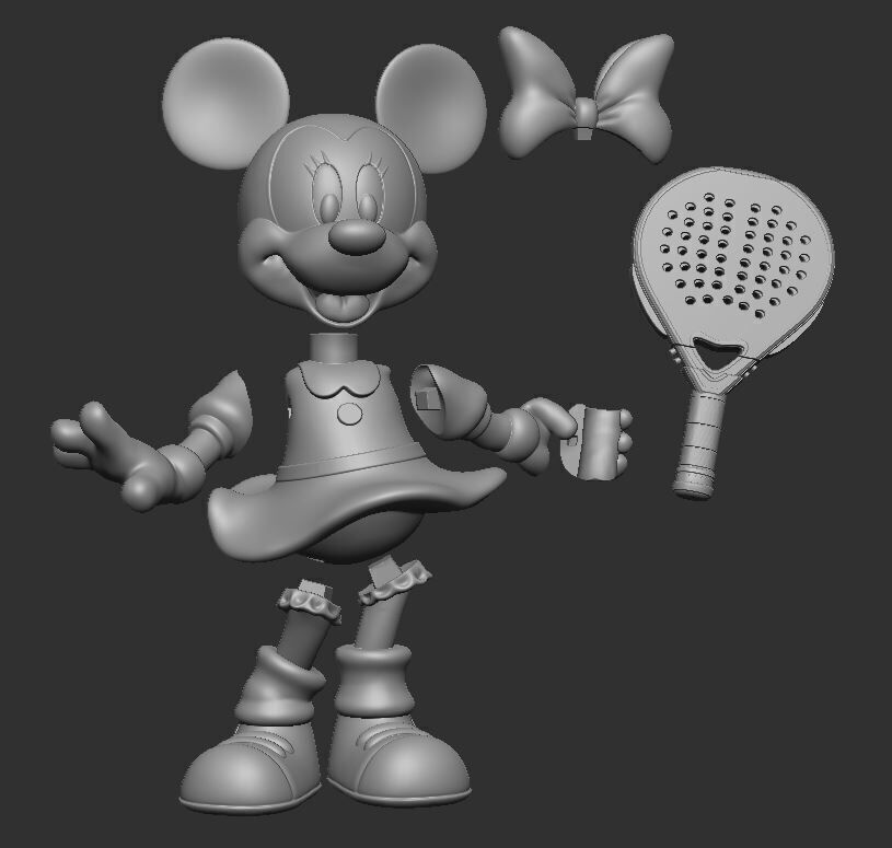 Minnie Mouse Padel player 3D model 3D printable | CGTrader