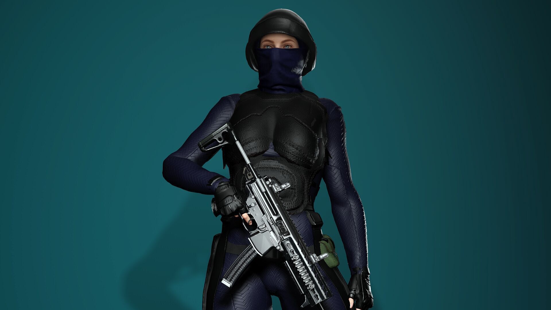 Female SWAT Soldier free 3D model animated rigged | CGTrader