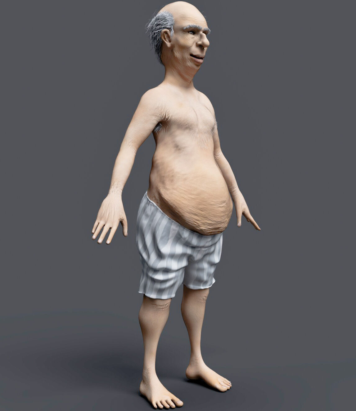 Beautiful Funny People Series - Old Man Character 3D model | CGTrader
