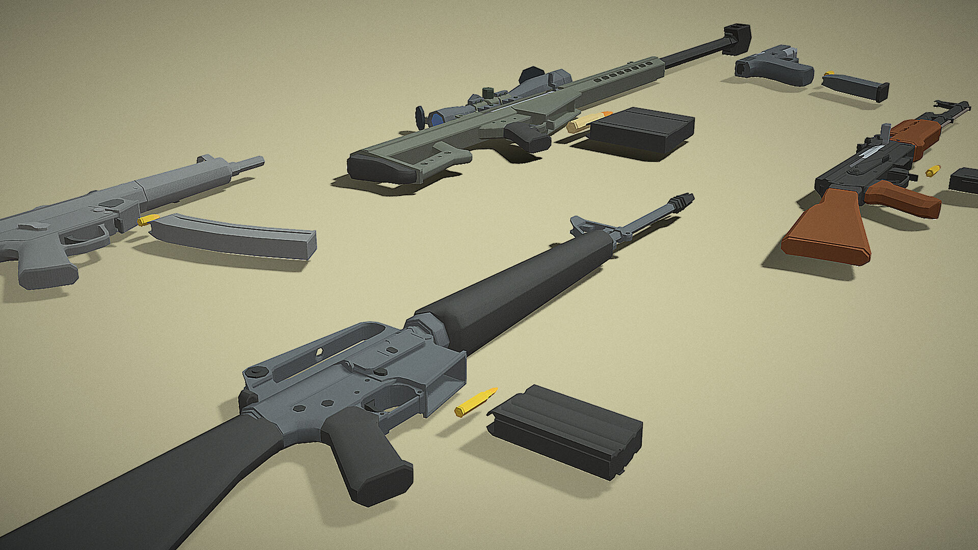 Free Pack - Gun free VR / AR / low-poly 3D model | CGTrader