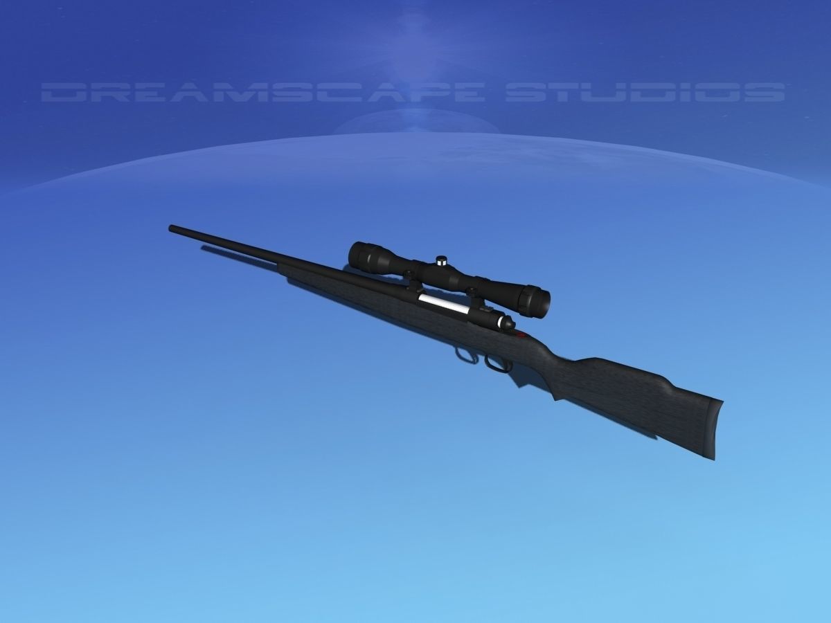 243 Rifle with Scope 3D model rigged | CGTrader