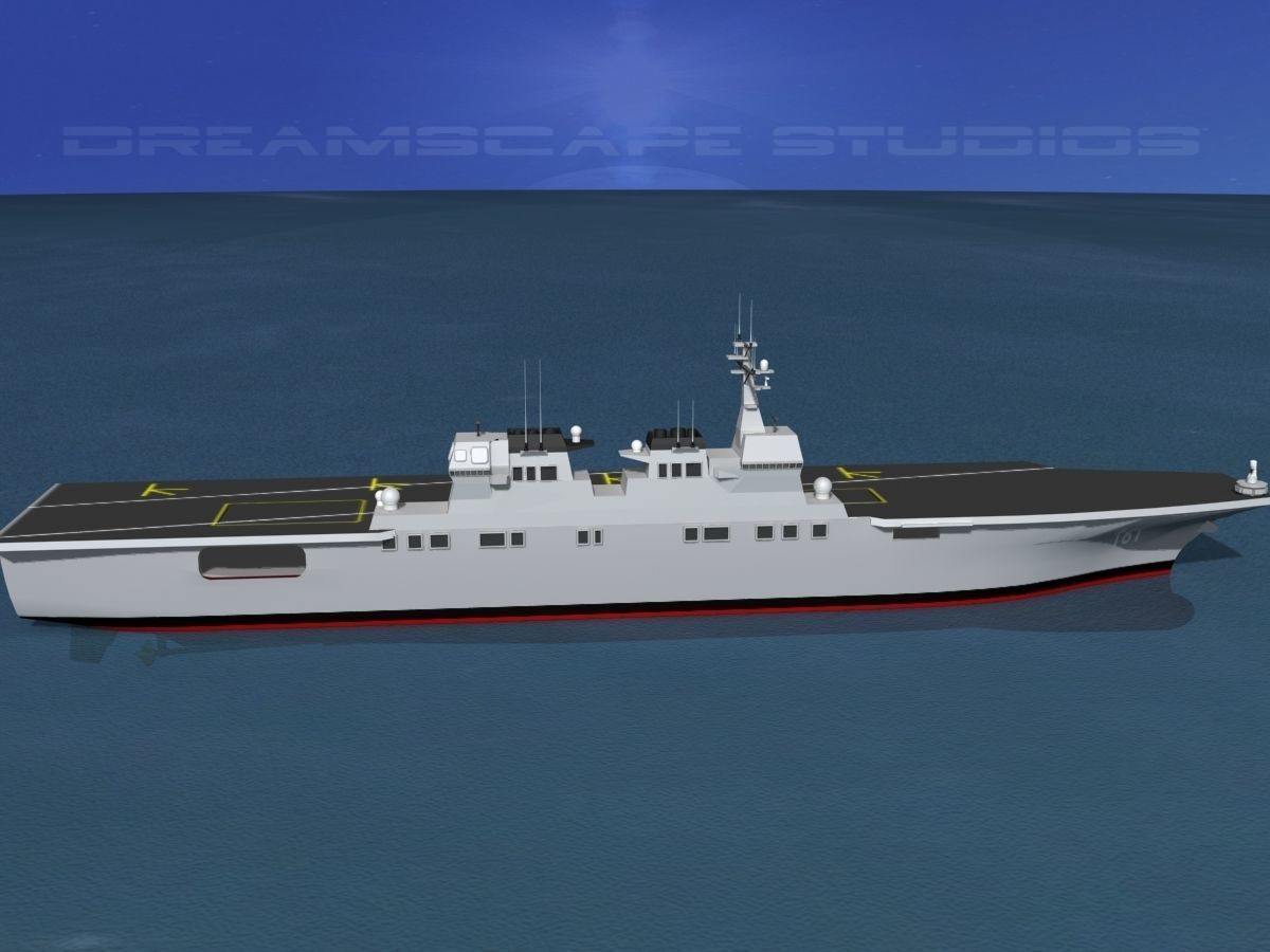 Hyuga Class Helicopter Carrier DDH181 Hyuga 3D Model rigged MAX OBJ 3DS ...