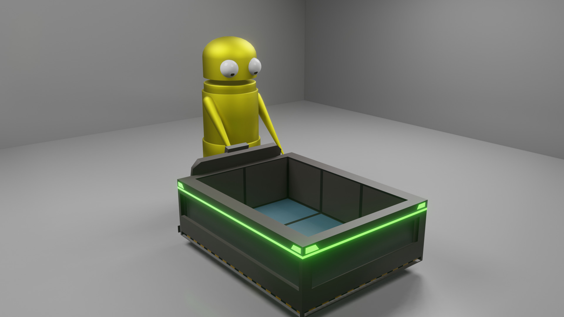 3D model R E P O character with cart 1 repo1 stylized robot VR / AR ...