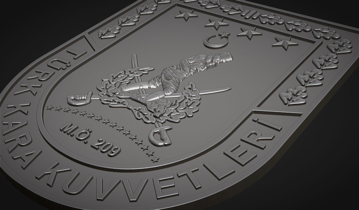 Emblem of the Turkish Land Forces 3D model 3D printable | CGTrader