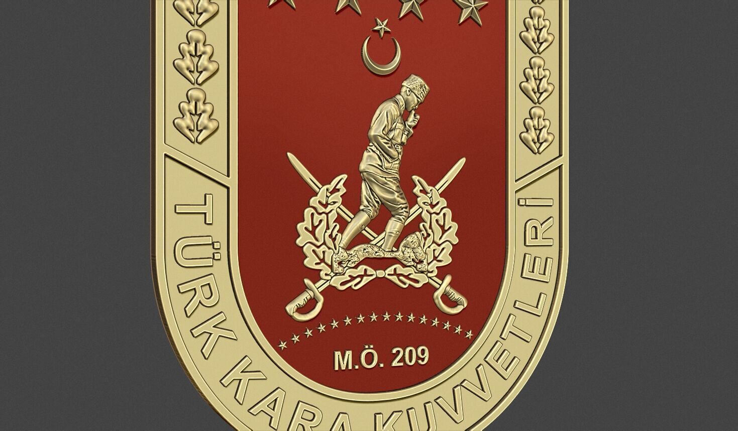 Emblem of the Turkish Land Forces 3D model 3D printable | CGTrader