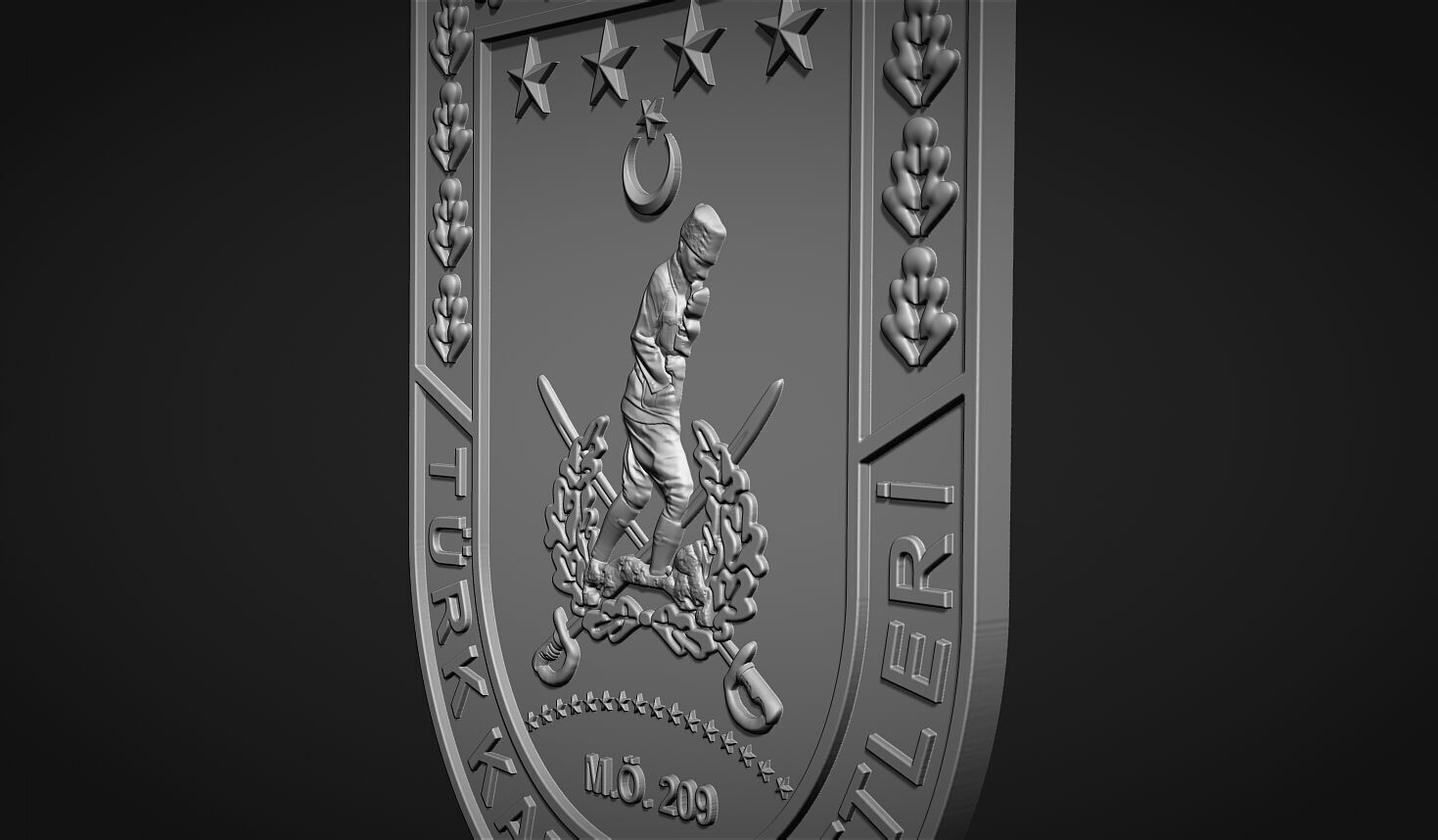 Emblem of the Turkish Land Forces 3D model 3D printable | CGTrader