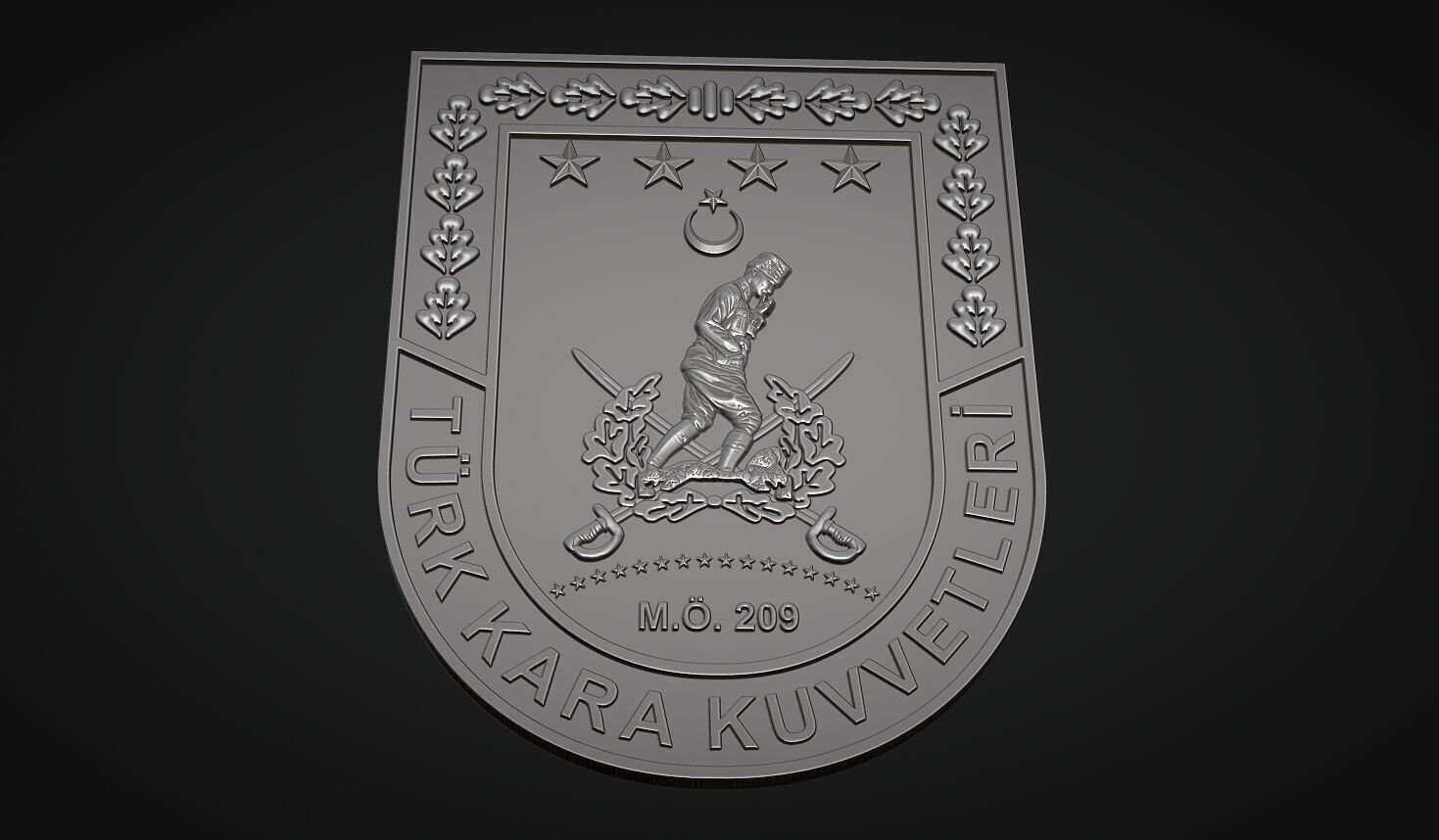 Emblem of the Turkish Land Forces 3D model 3D printable | CGTrader