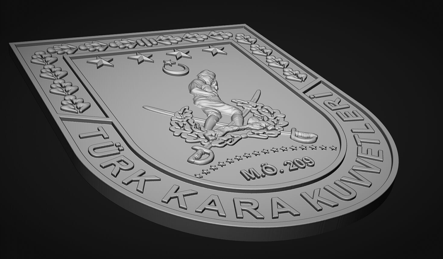 Emblem of the Turkish Land Forces 3D model 3D printable | CGTrader