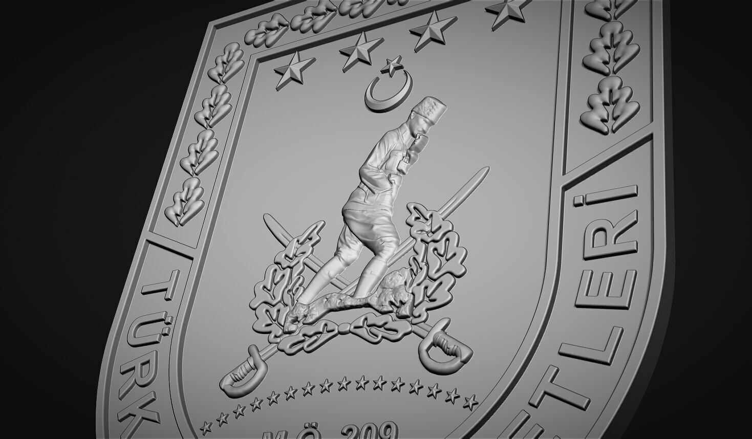 Emblem of the Turkish Land Forces 3D model 3D printable | CGTrader