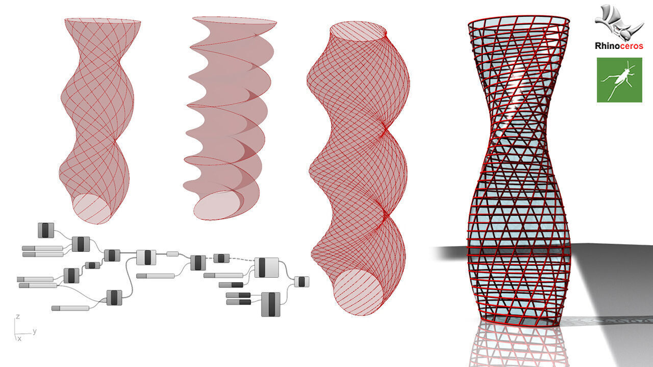 Elliptical Tower Parametric Design Grasshopper Rhino Files 3D model | CGTrader