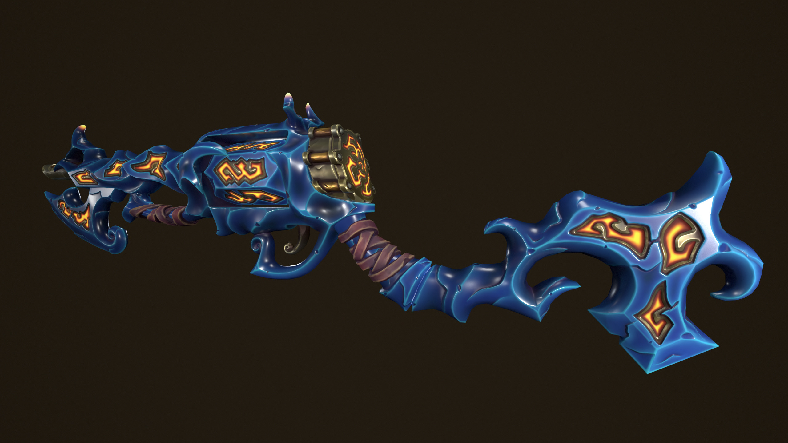 3D model Modular stylized rune ice rifle shotgun revolver axe knife VR ...