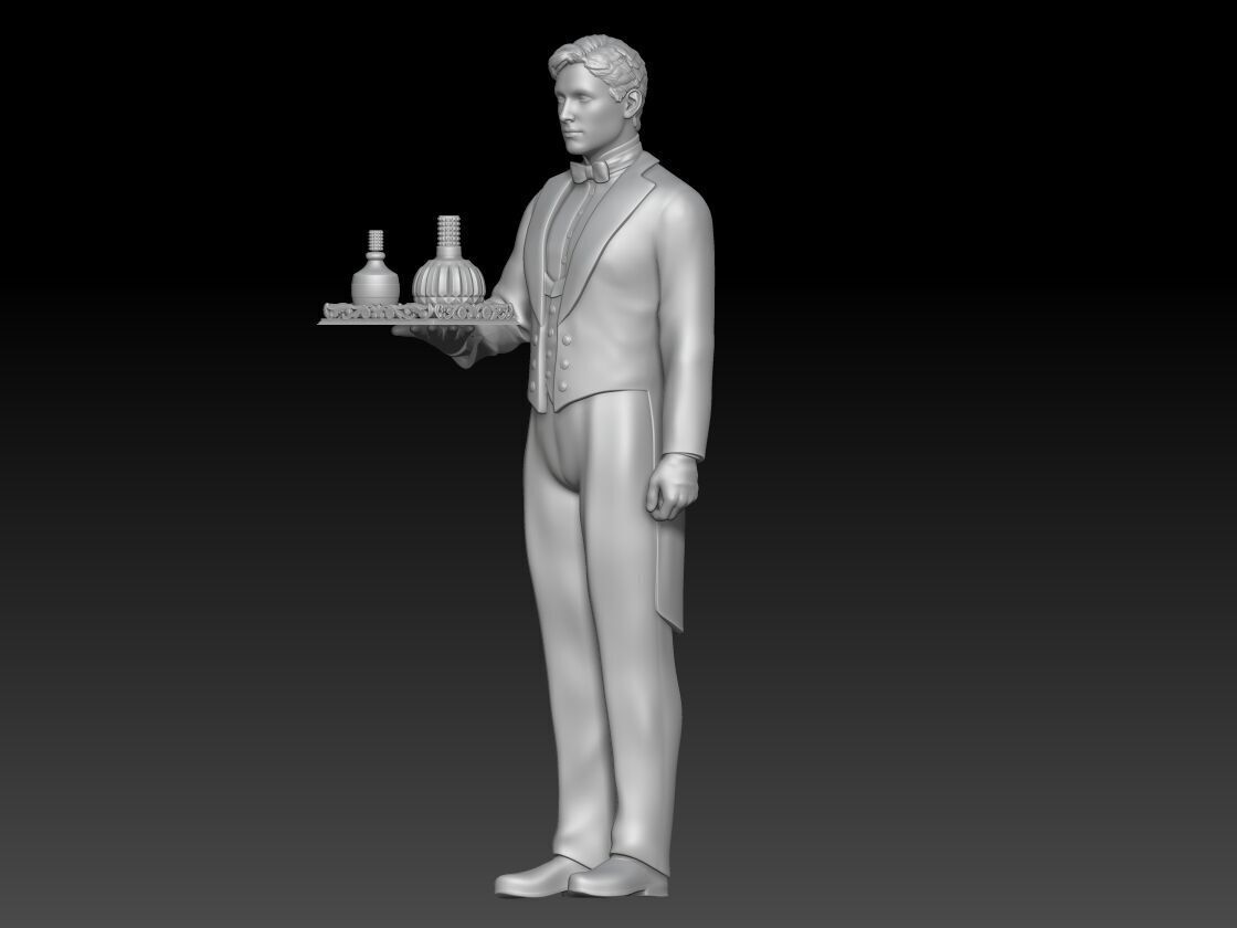 Butler victorian era man 1 3D model 3D printable | CGTrader