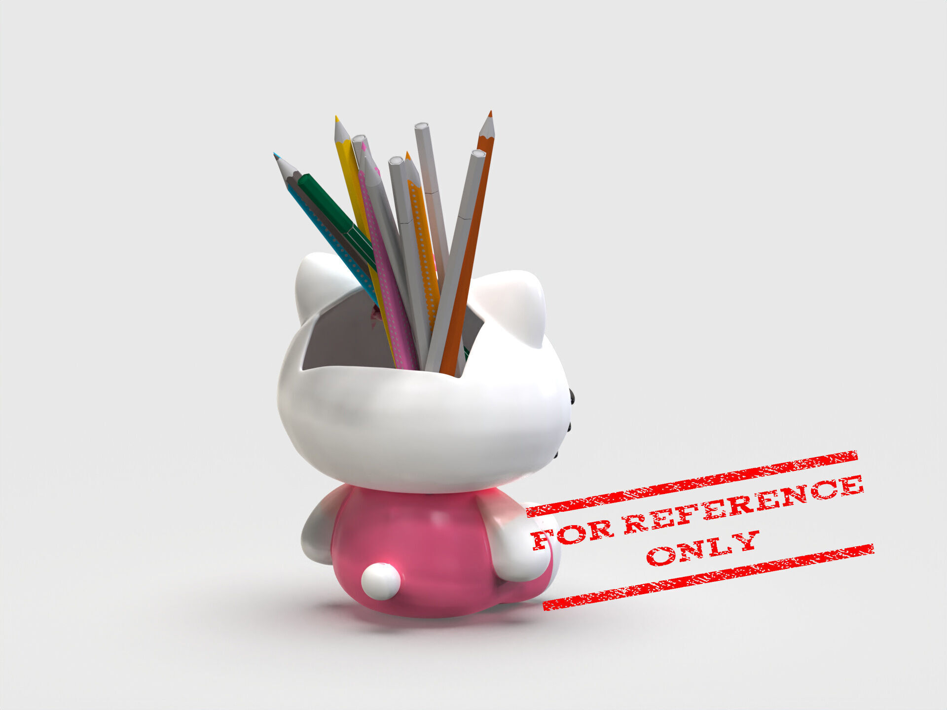 Sitting Hello Kitty Pencil Holder 3D model 3D printable | CGTrader