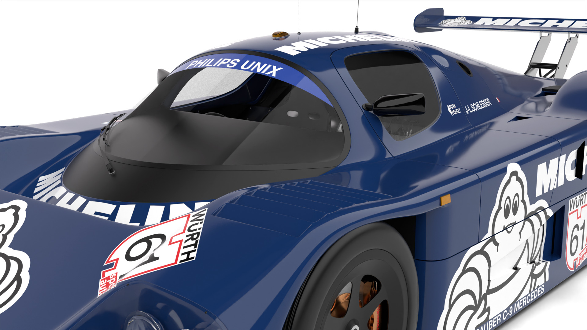 Mercedes Benz C9 1987 Sauber Michelin Racing 3d model 3D model rigged ...