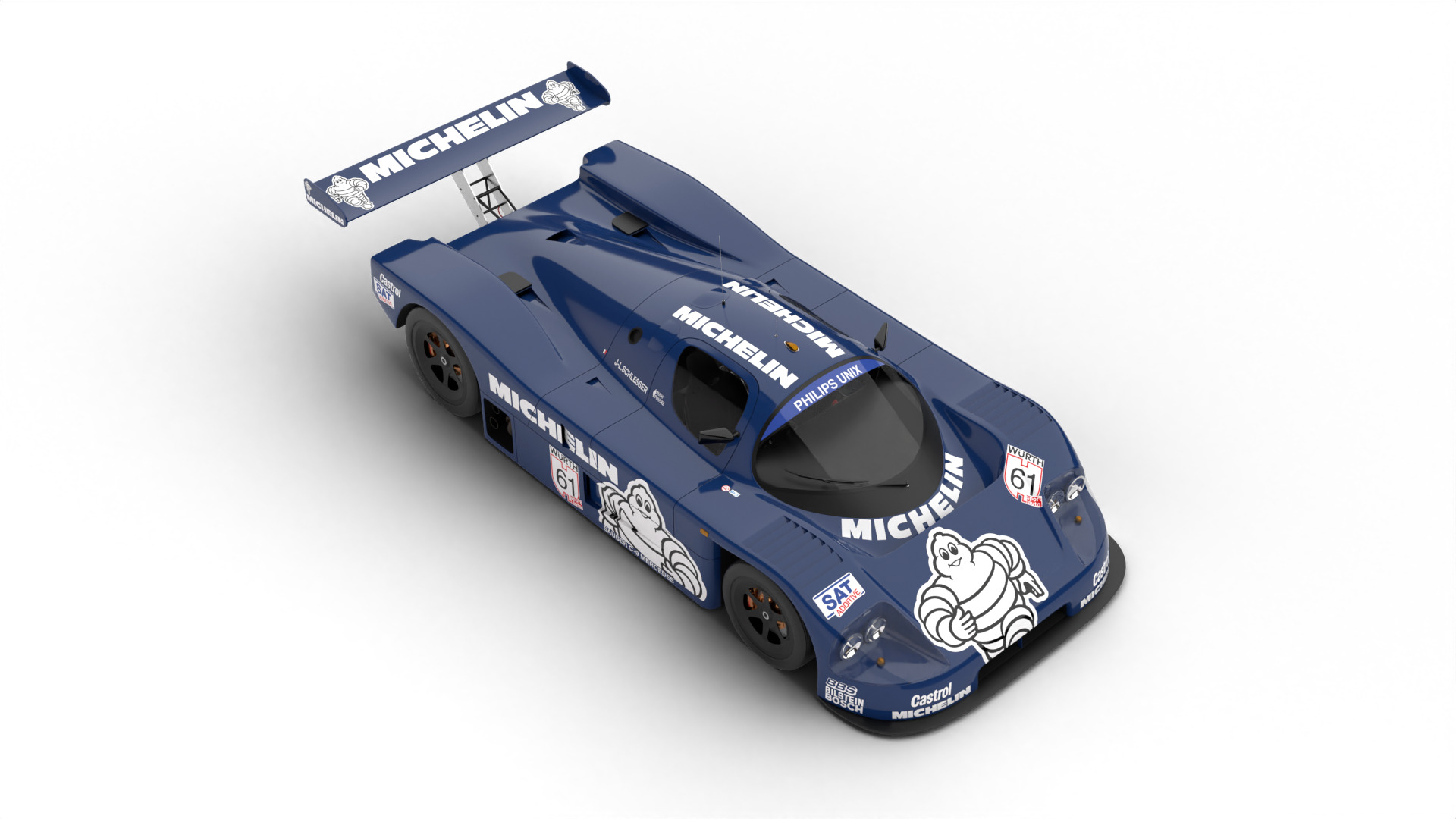 Mercedes Benz C9 1987 Sauber Michelin Racing 3d model 3D model rigged ...