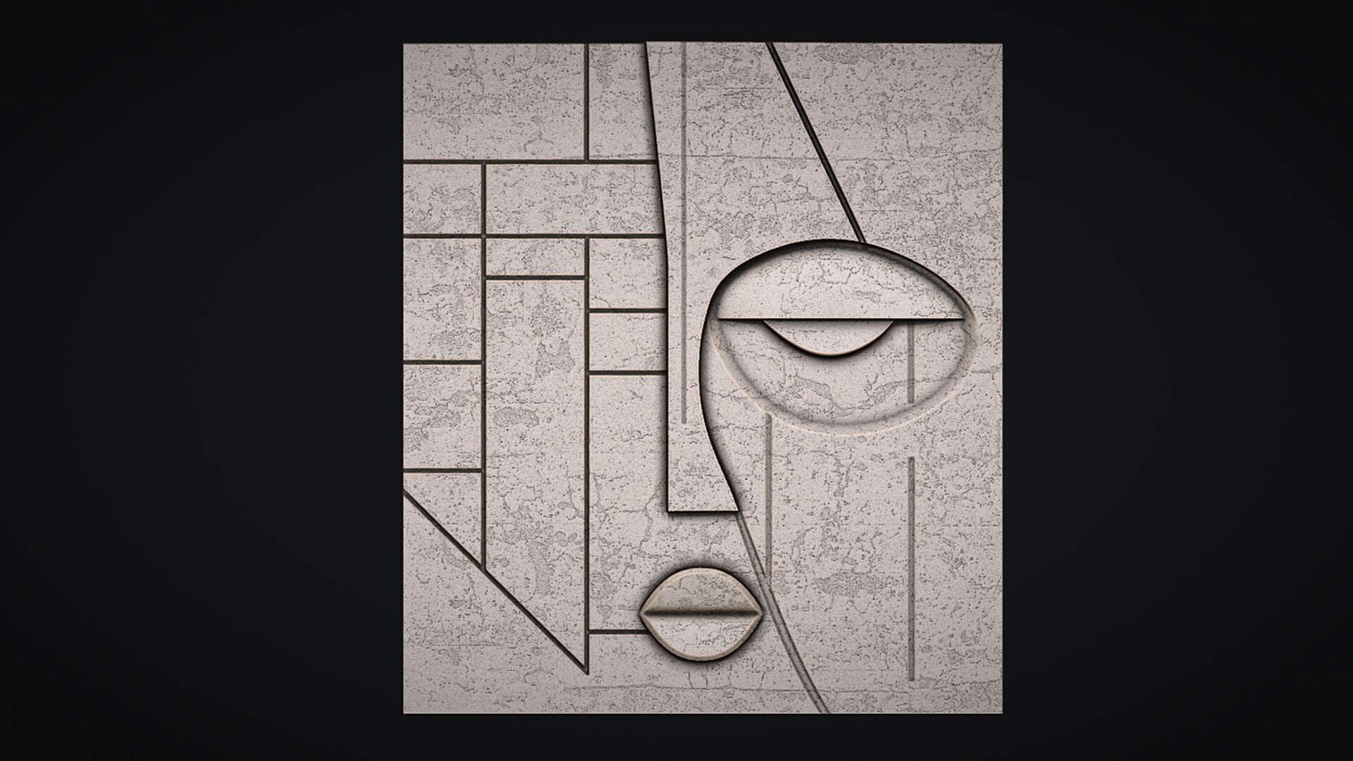 Cubist Face Art Wall Decor for Cnc Carving 3D model 3D printable | CGTrader