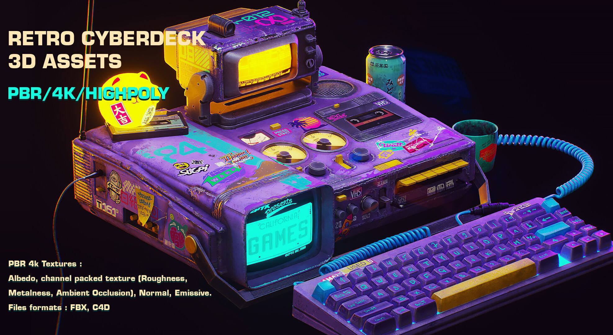 2 Retro Sanyo Cyberdecks 3D Models 3D model | CGTrader