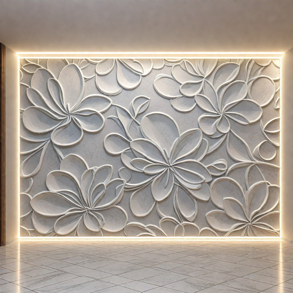 modern panel wall decor set relief stl mural CNC 181 3D model | CGTrader