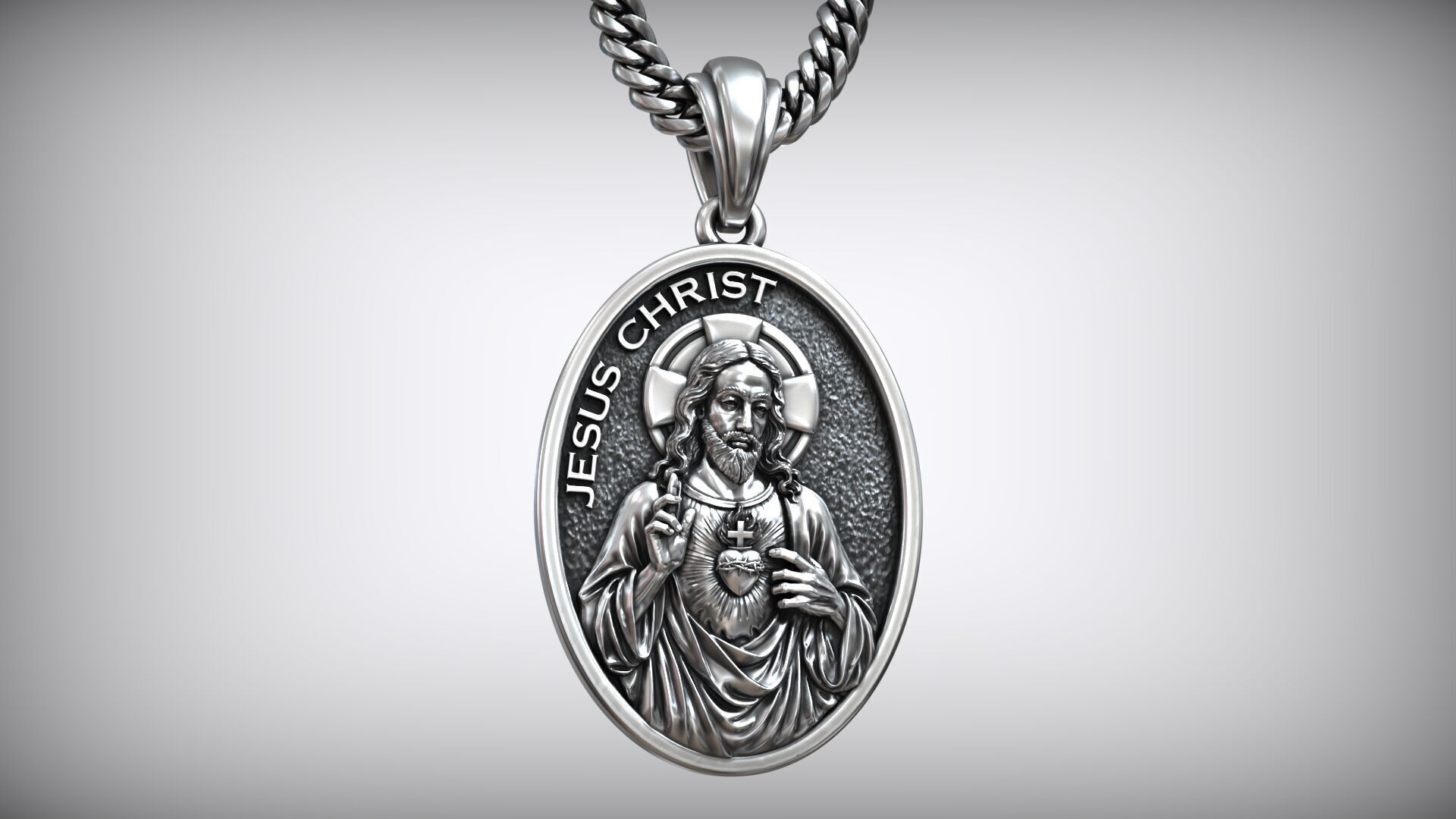The Sacred Heart of Jesus Christ Christian Medallion 3D model 3D ...