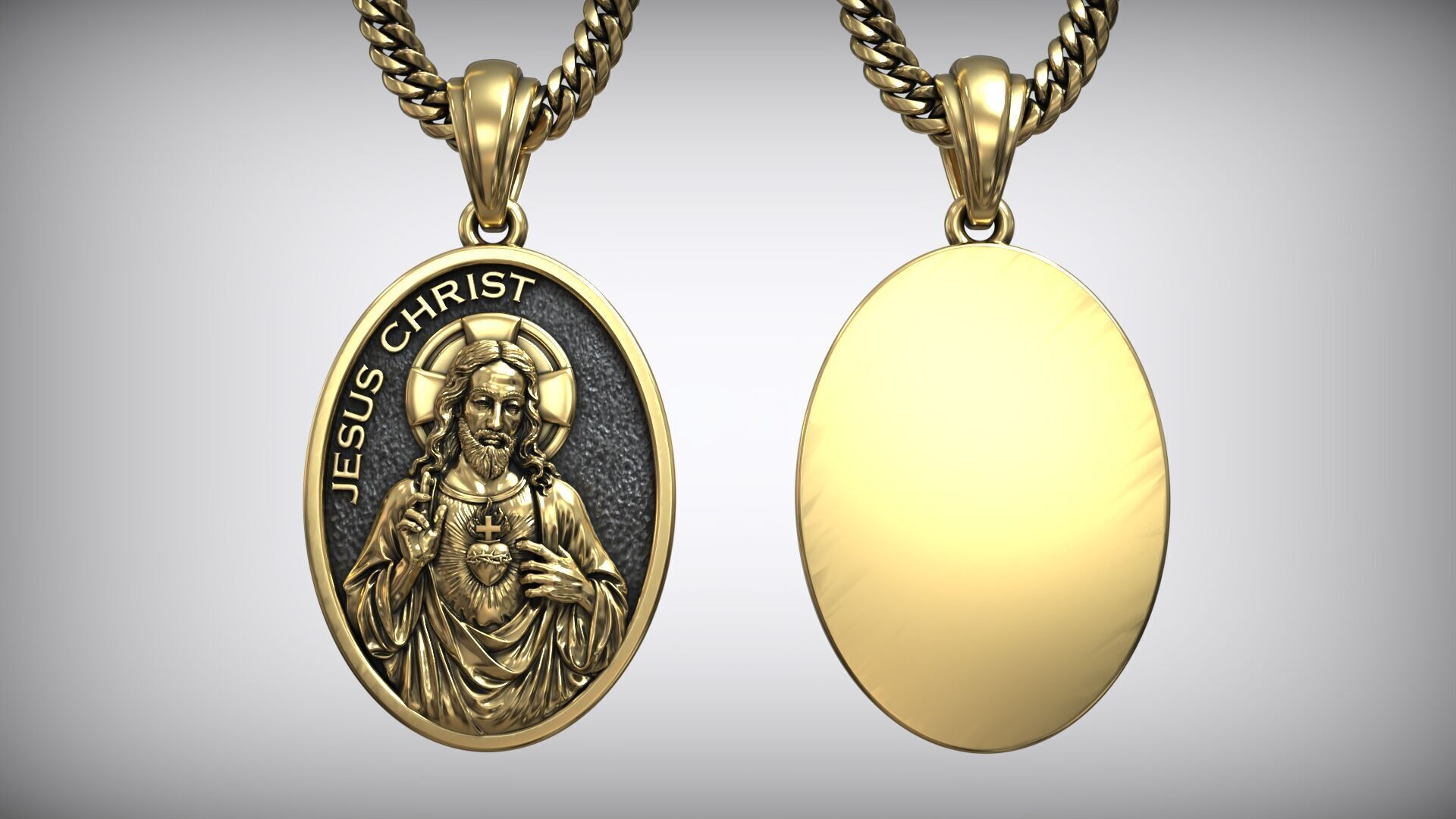 The Sacred Heart of Jesus Christ Christian Medallion 3D model 3D ...