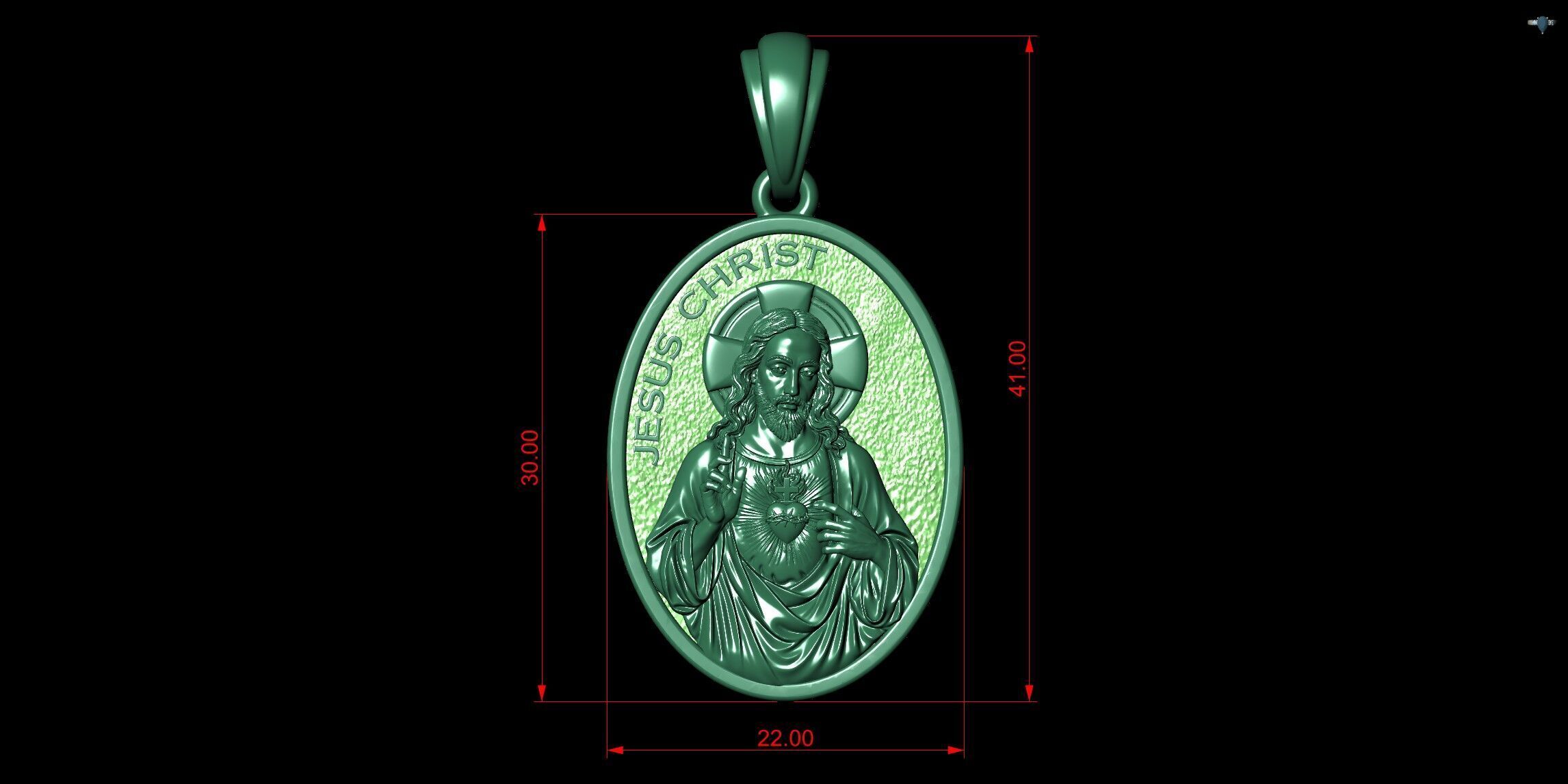 The Sacred Heart of Jesus Christ Christian Medallion 3D model 3D ...
