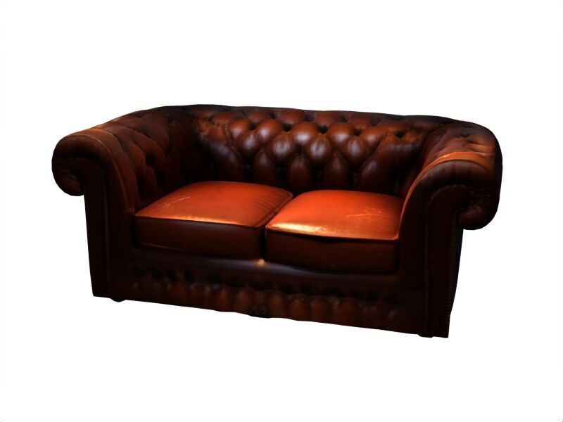 Old Brown Tufted Leather Sofa Couch 2 Seater ChesterField Style free VR ...