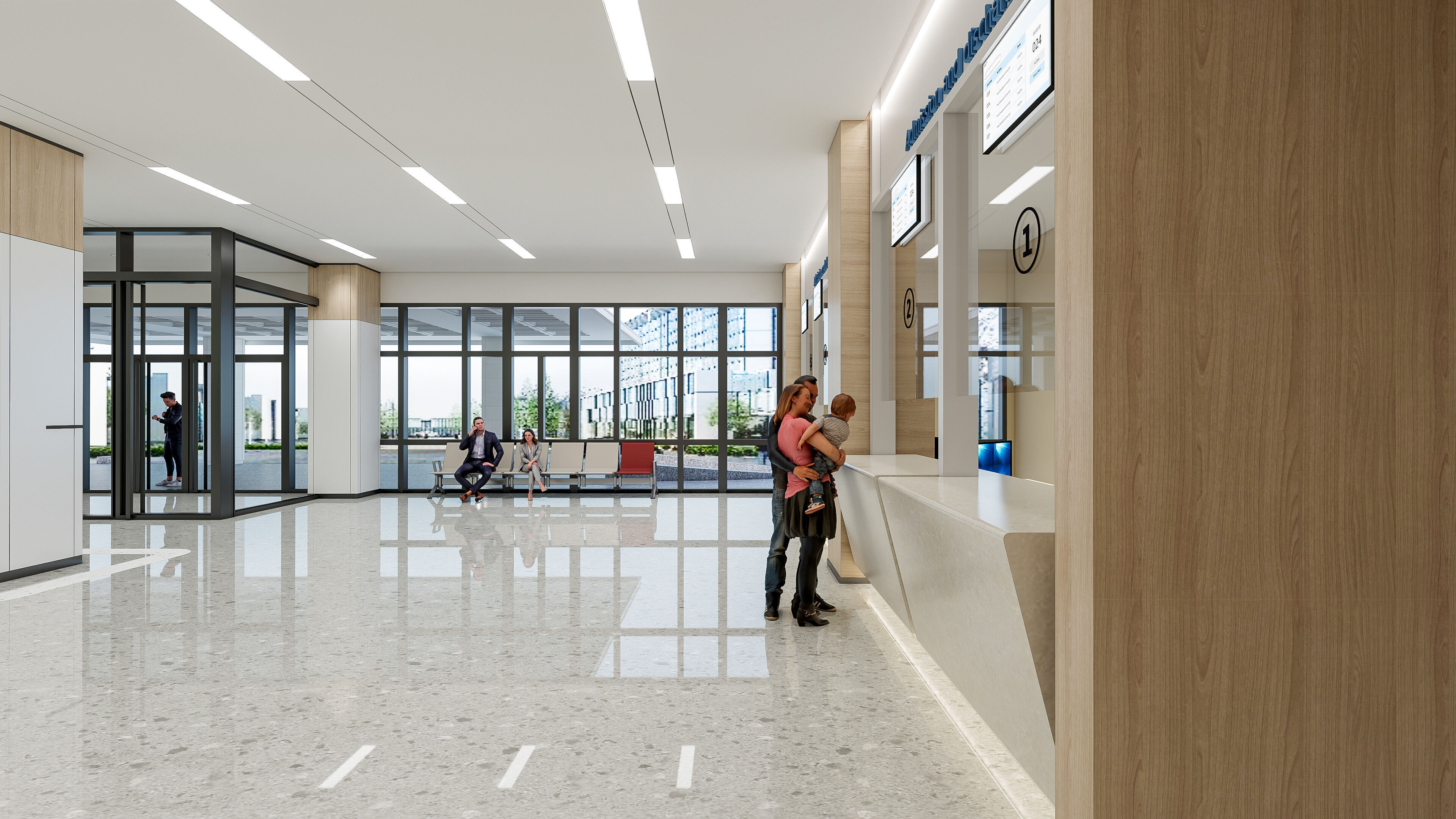 Hospital lobby reception hall 8 3D model | CGTrader