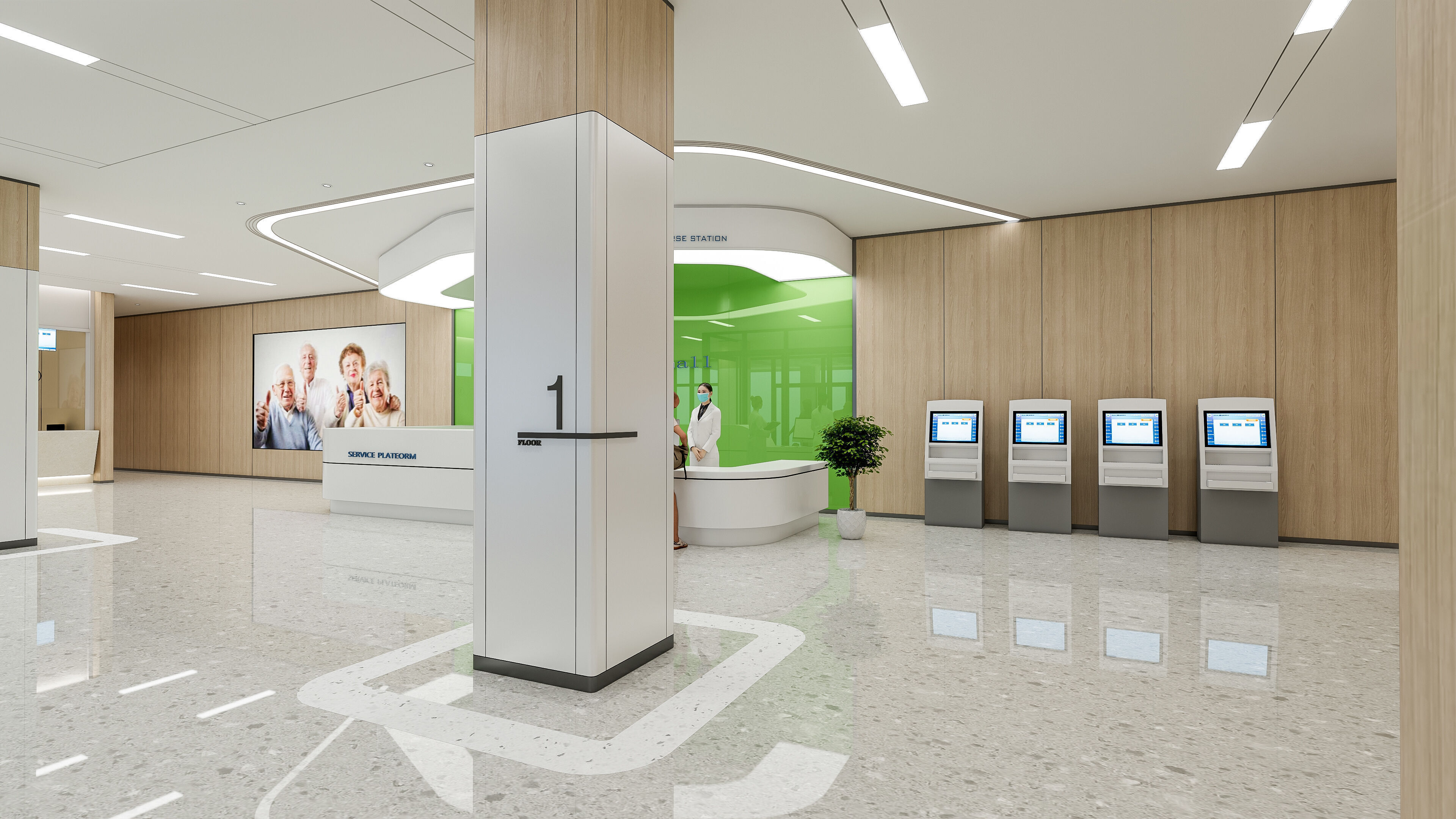 Hospital lobby reception hall 8 3D model | CGTrader