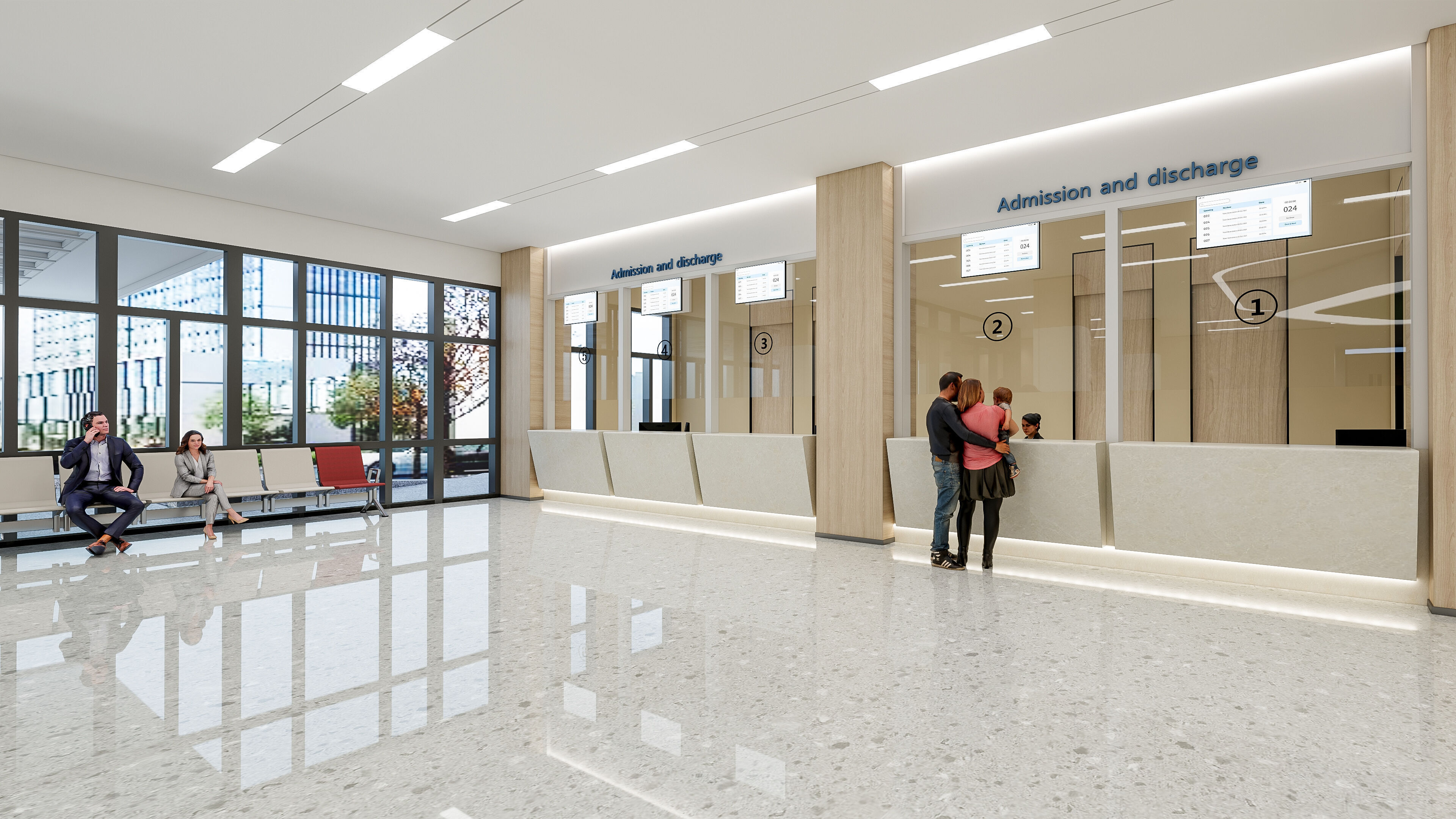 Hospital lobby reception hall 8 3D model | CGTrader