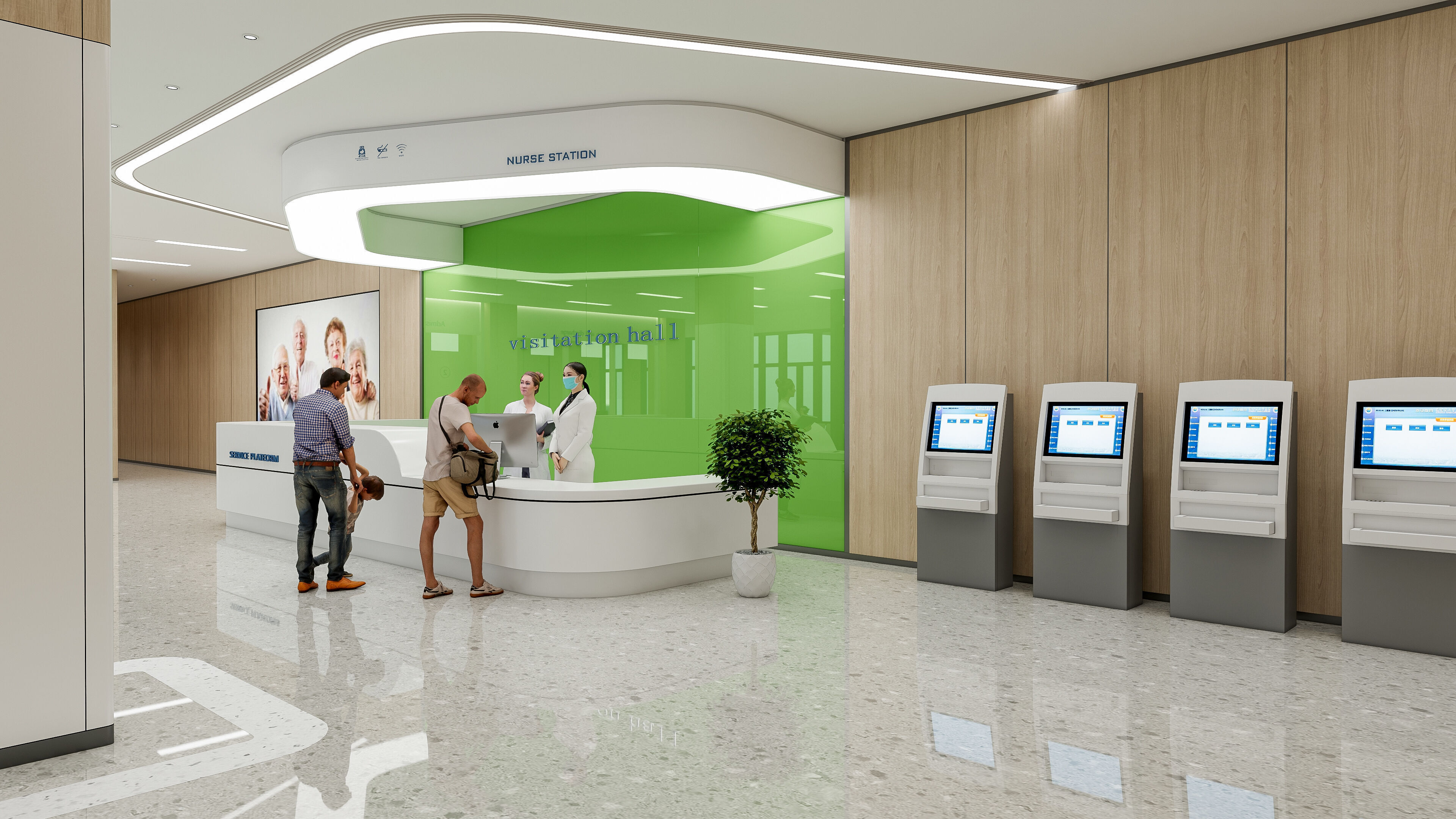 Hospital lobby reception hall 8 3D model | CGTrader