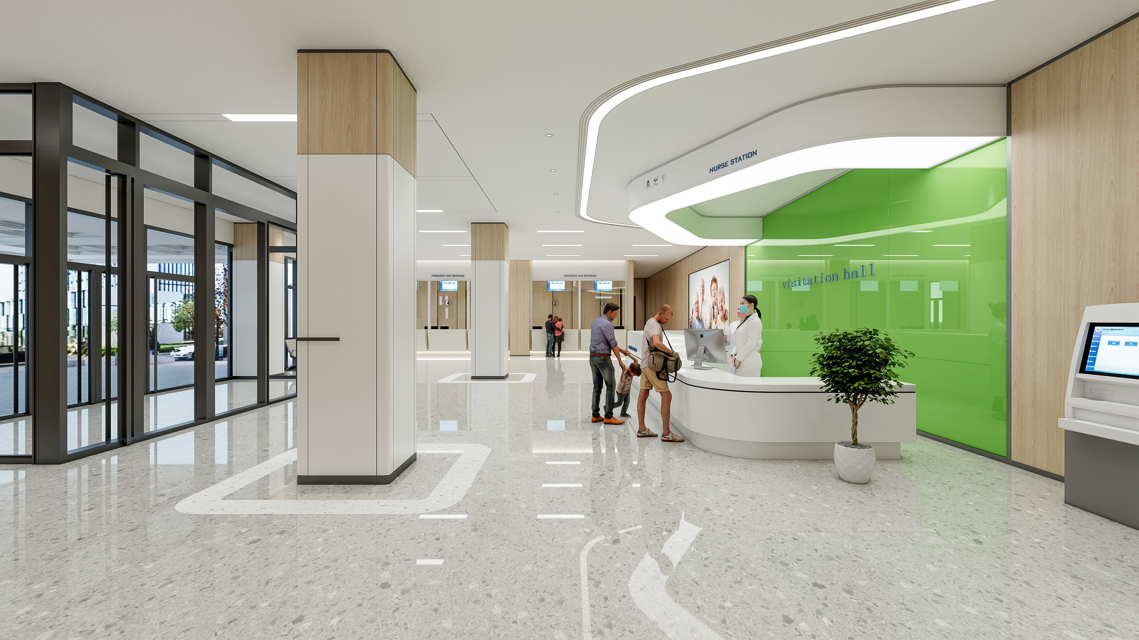 Hospital lobby reception hall 8 3D model | CGTrader