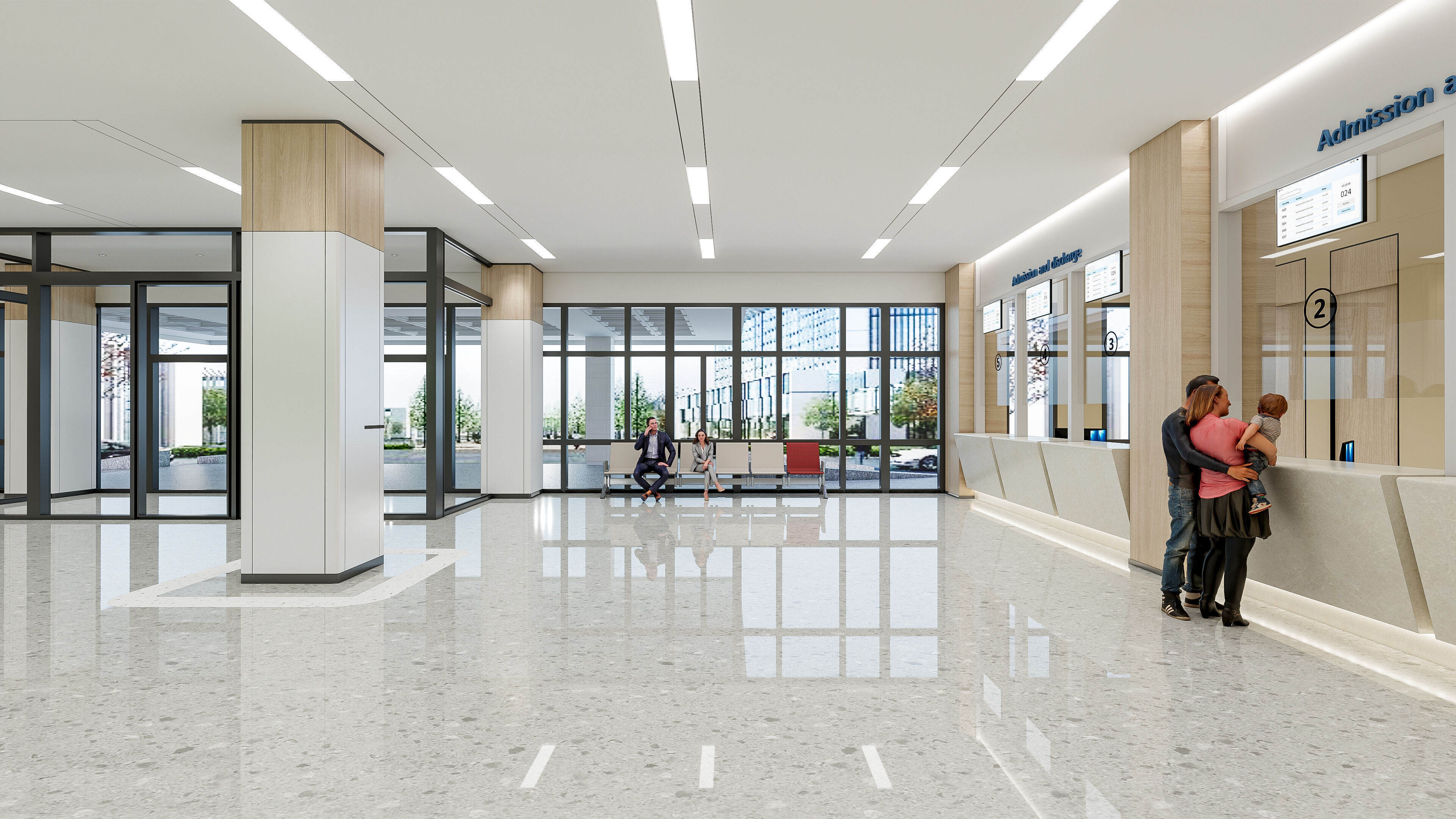 Hospital lobby reception hall 8 3D model | CGTrader