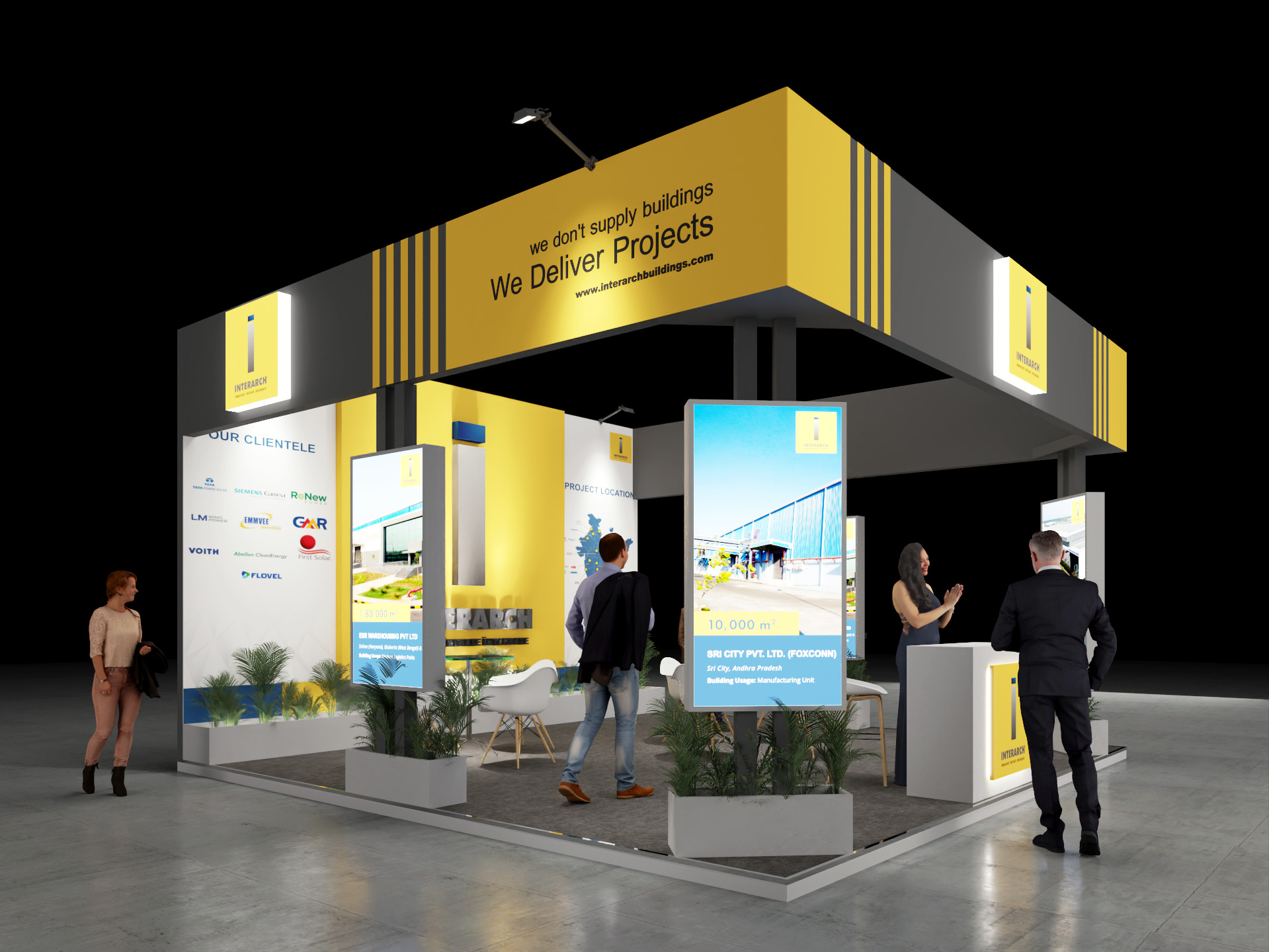 Exhibition Stand 6x6 3Sides D1V1 3D model 3D model | CGTrader