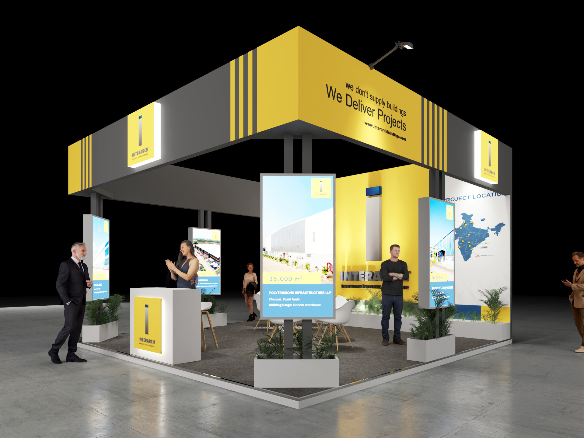 Exhibition Stand 6x6 3Sides D1V1 3D model 3D model | CGTrader