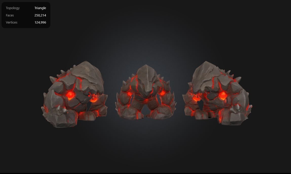 3D model 3D Lava Monster High-Detail Model for Games and Animation VR ...