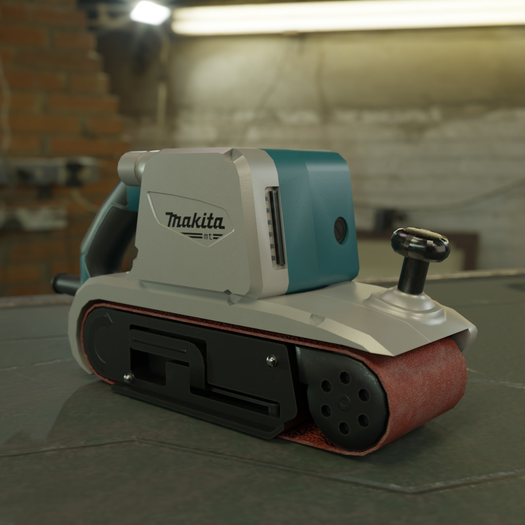3D model Realistic Power Tool Belt Sander 3D Model with PBR Texture VR ...