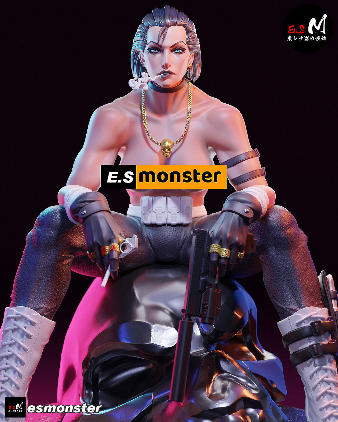 Punisher Female with NSFW BY ESM 3D model 3D printable | CGTrader