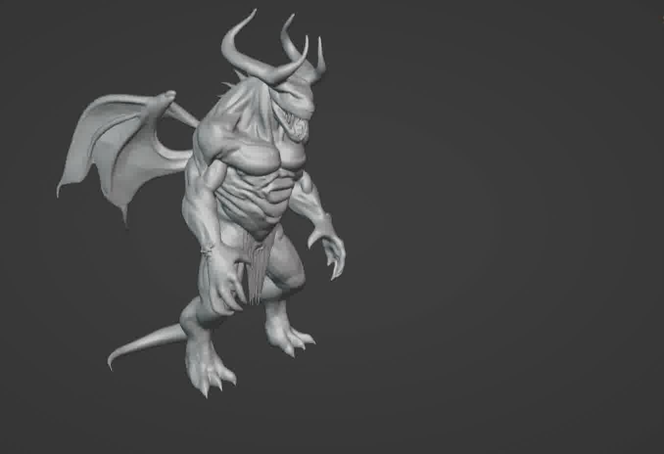Demon Statue with Wings 3D Printable STL Model 3D model 3D printable ...