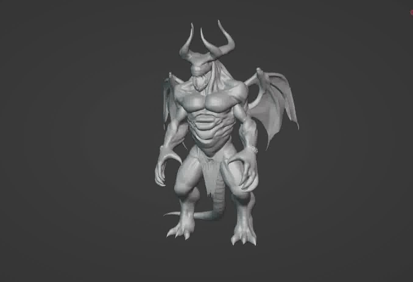 Demon Statue with Wings 3D Printable STL Model 3D model 3D printable ...