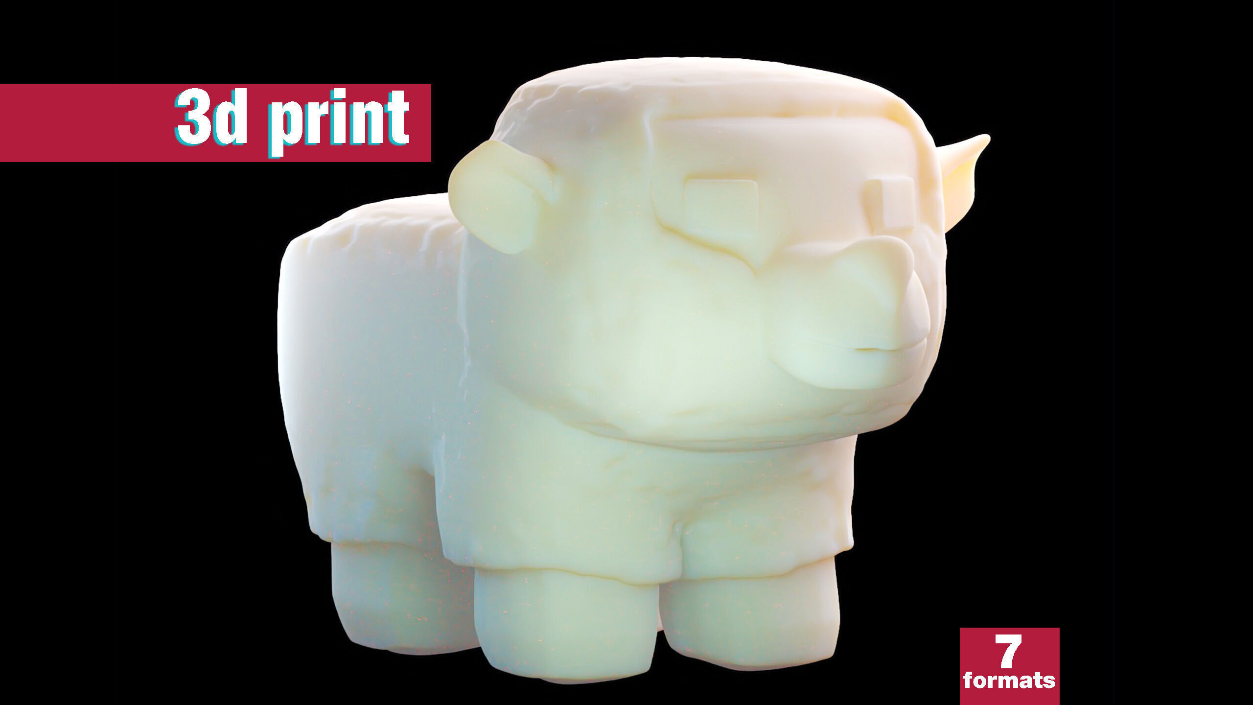 Minecraft-Inspired Stylized Sheep 3D model 3D printable | CGTrader