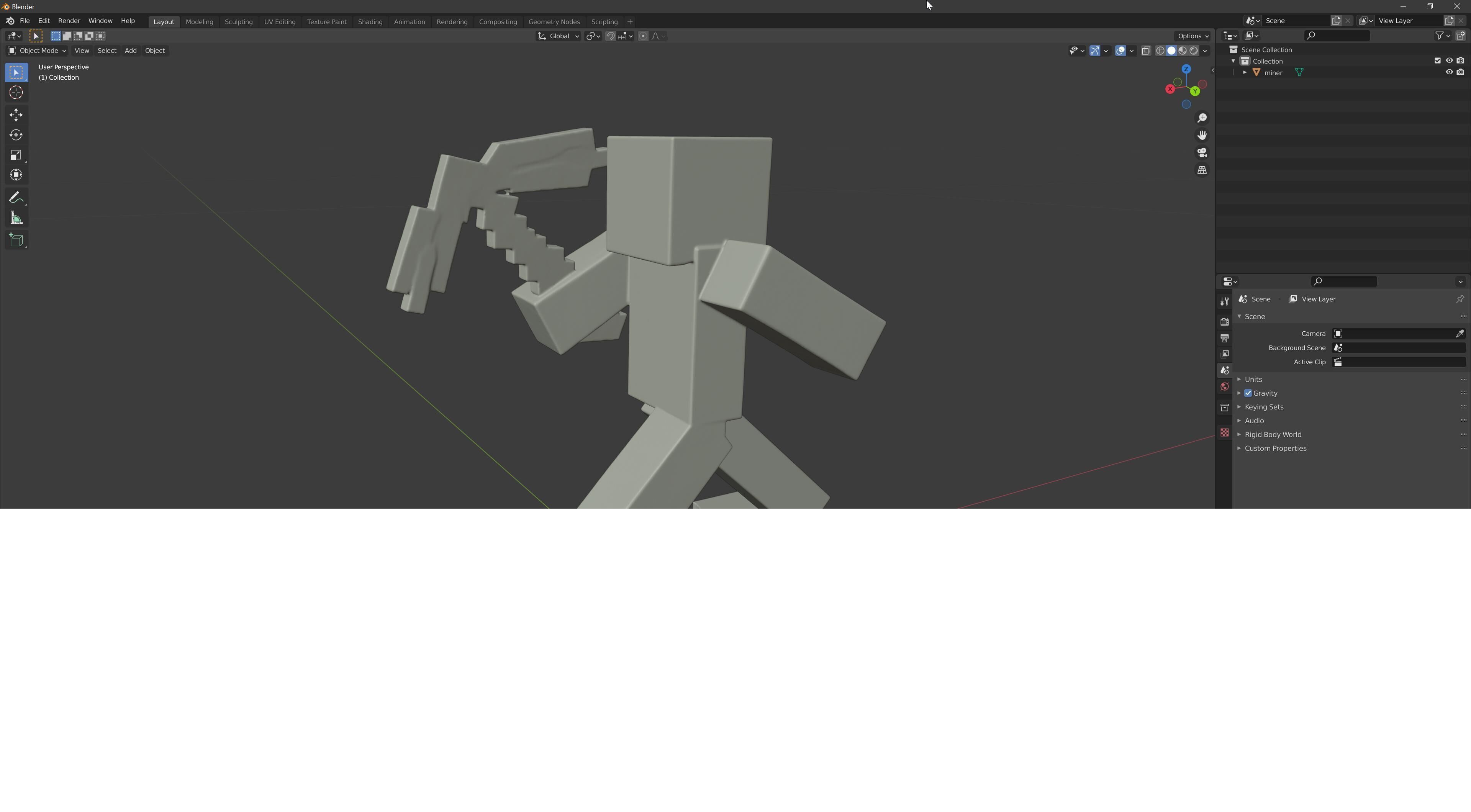Minecraft-Inspired Stylized Miner 3D model 3D printable | CGTrader