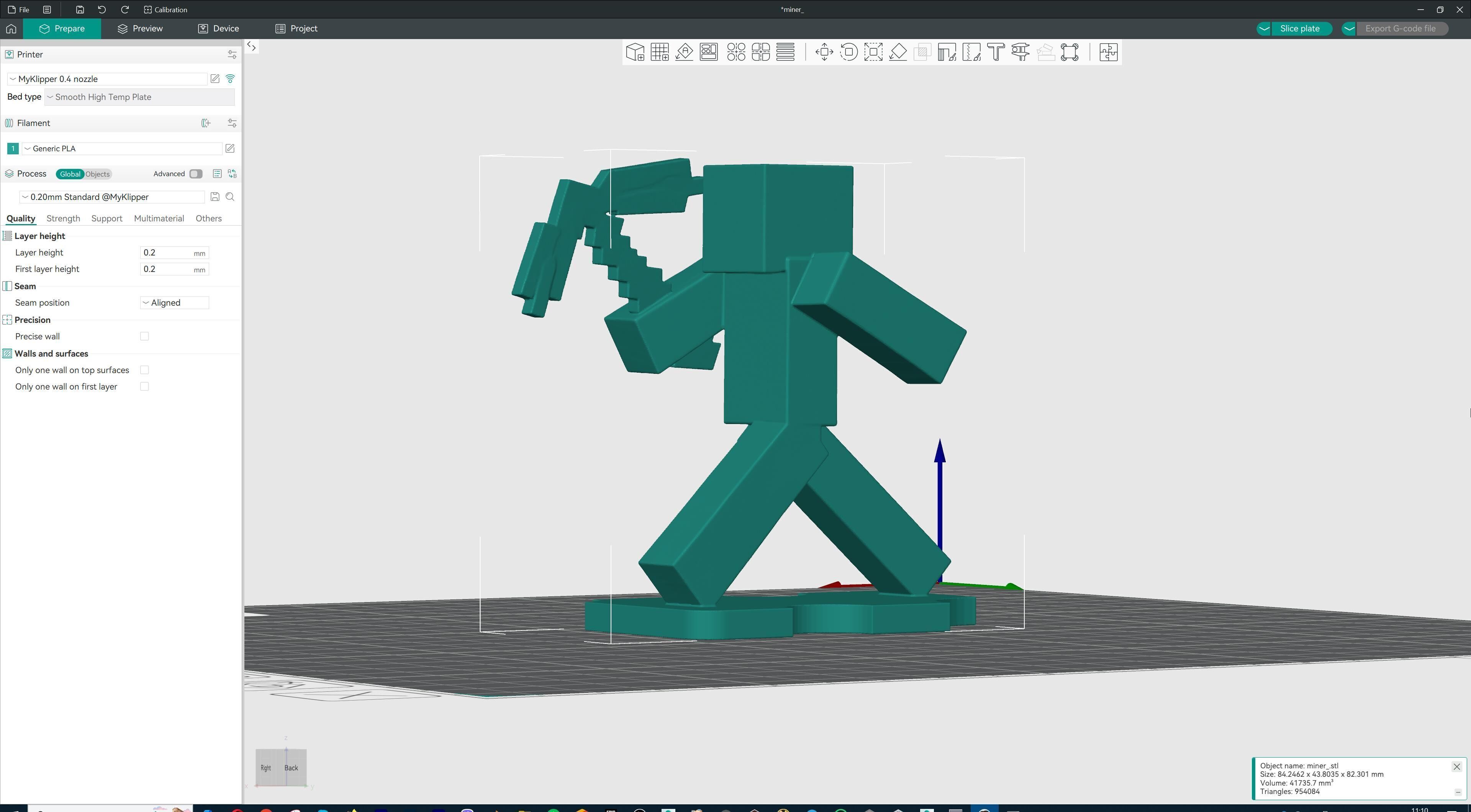 Minecraft-Inspired Stylized Miner 3D model 3D printable | CGTrader