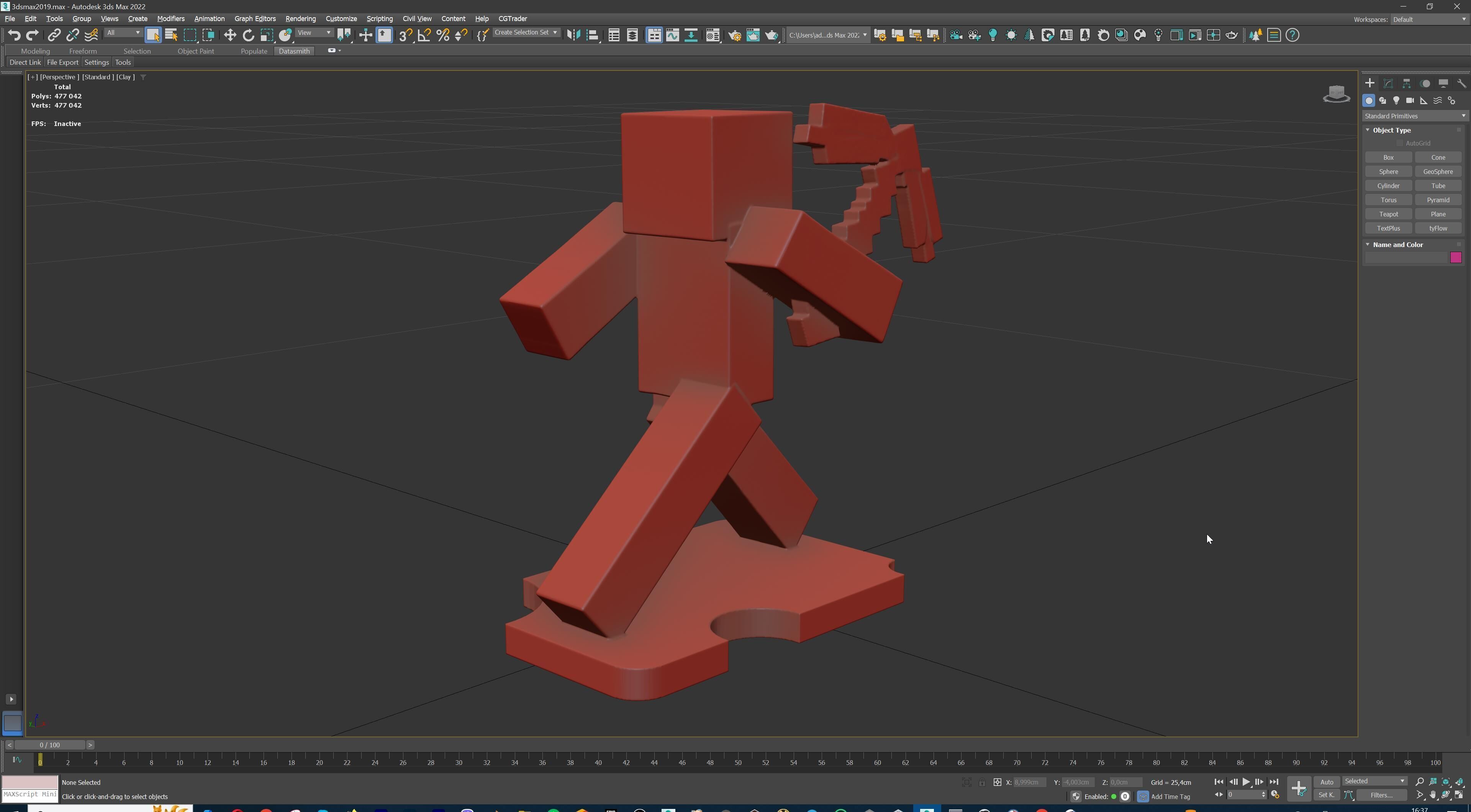 Minecraft-Inspired Stylized Miner 3D model 3D printable | CGTrader